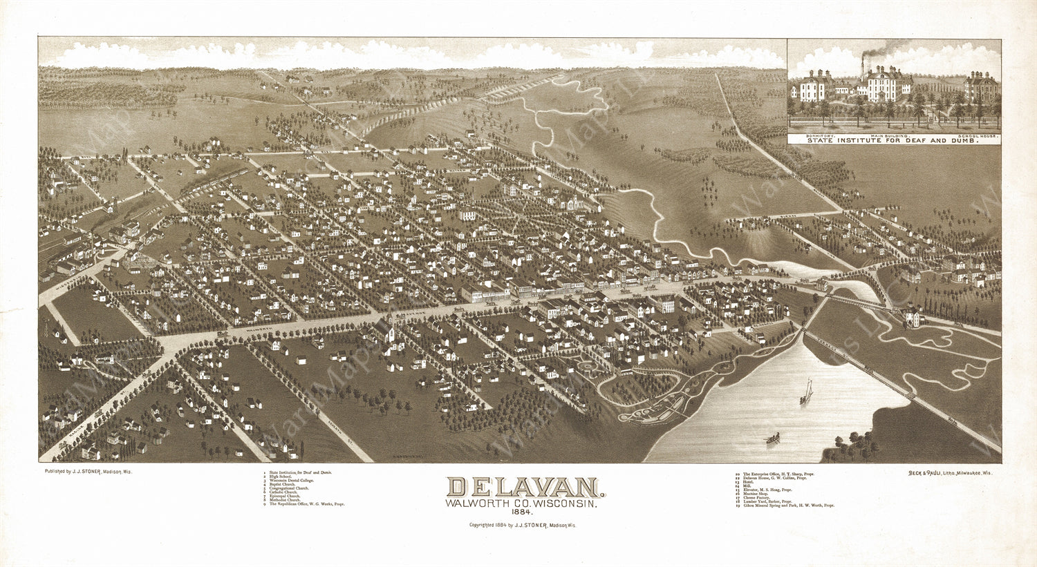 Delavan, Wisconsin 1884 – WardMaps LLC