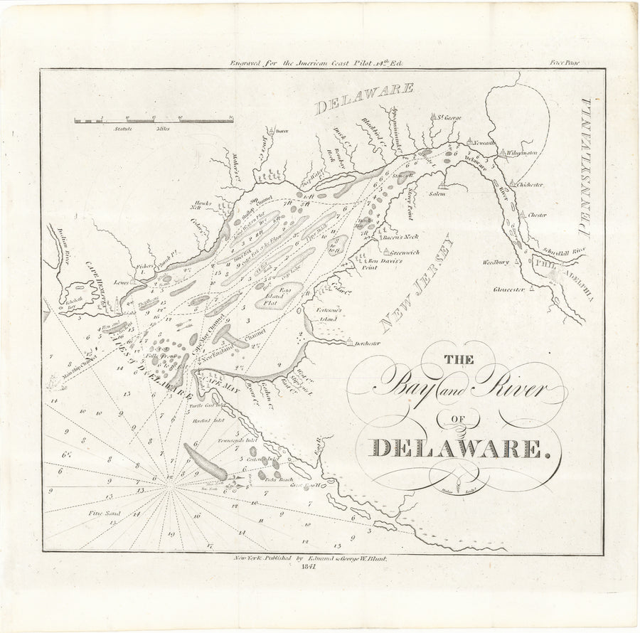 Delaware Bay and River in Delaware, New Jersey and Pennsylvania 1841 ...