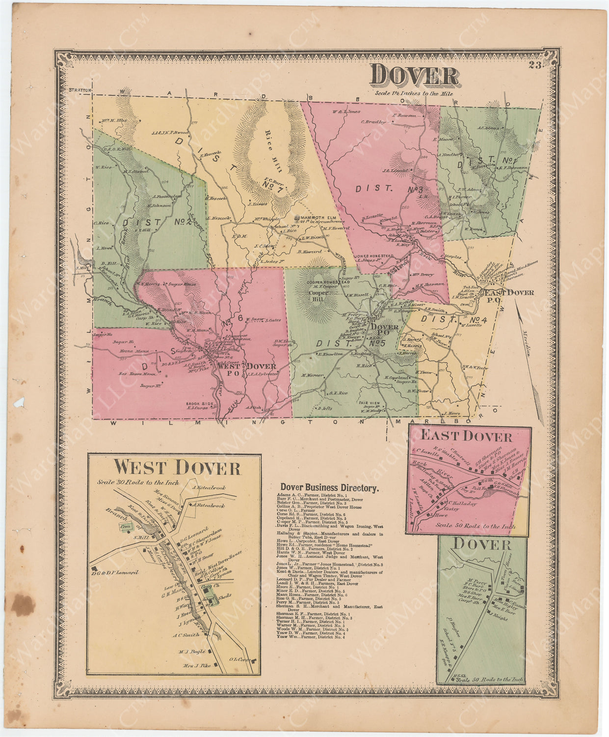 Dover, Vermont 1869 – WardMaps LLC
