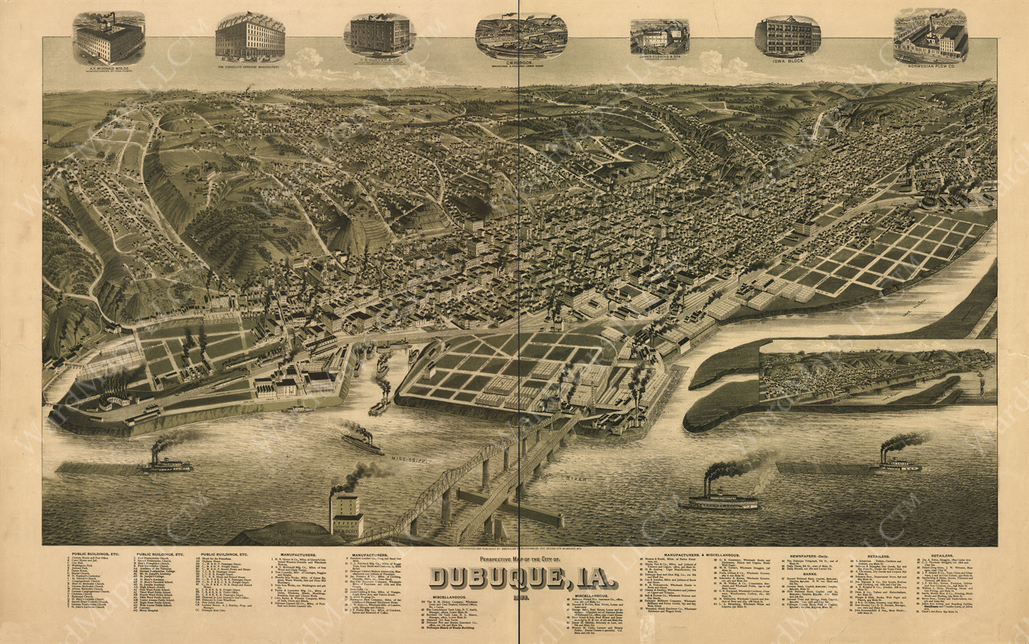 Dubuque, Iowa 1889 – WardMaps LLC