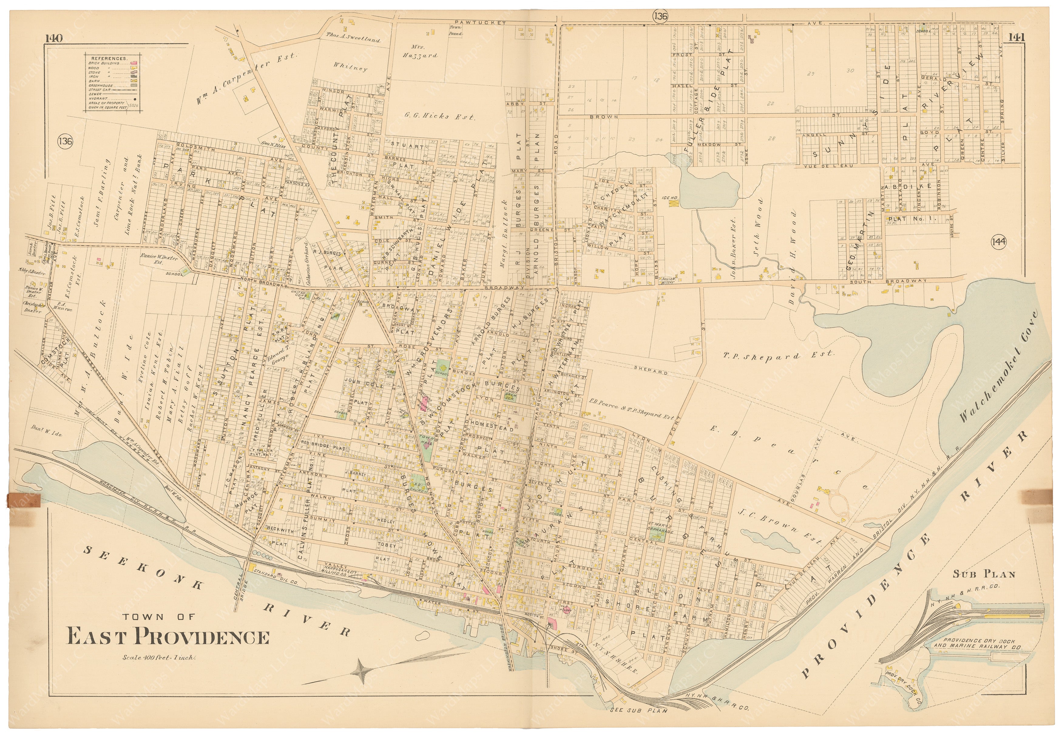 East Providence, Rhode Island 1895 Plate 002 – WardMaps LLC
