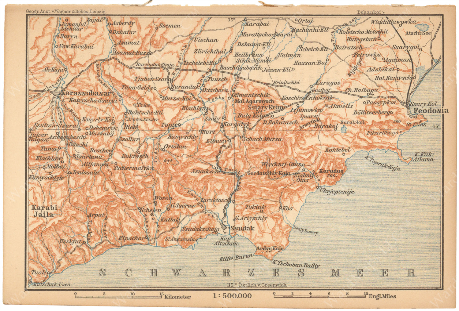 Feodosiya and Sudak, Ukraine 1897 – WardMaps LLC