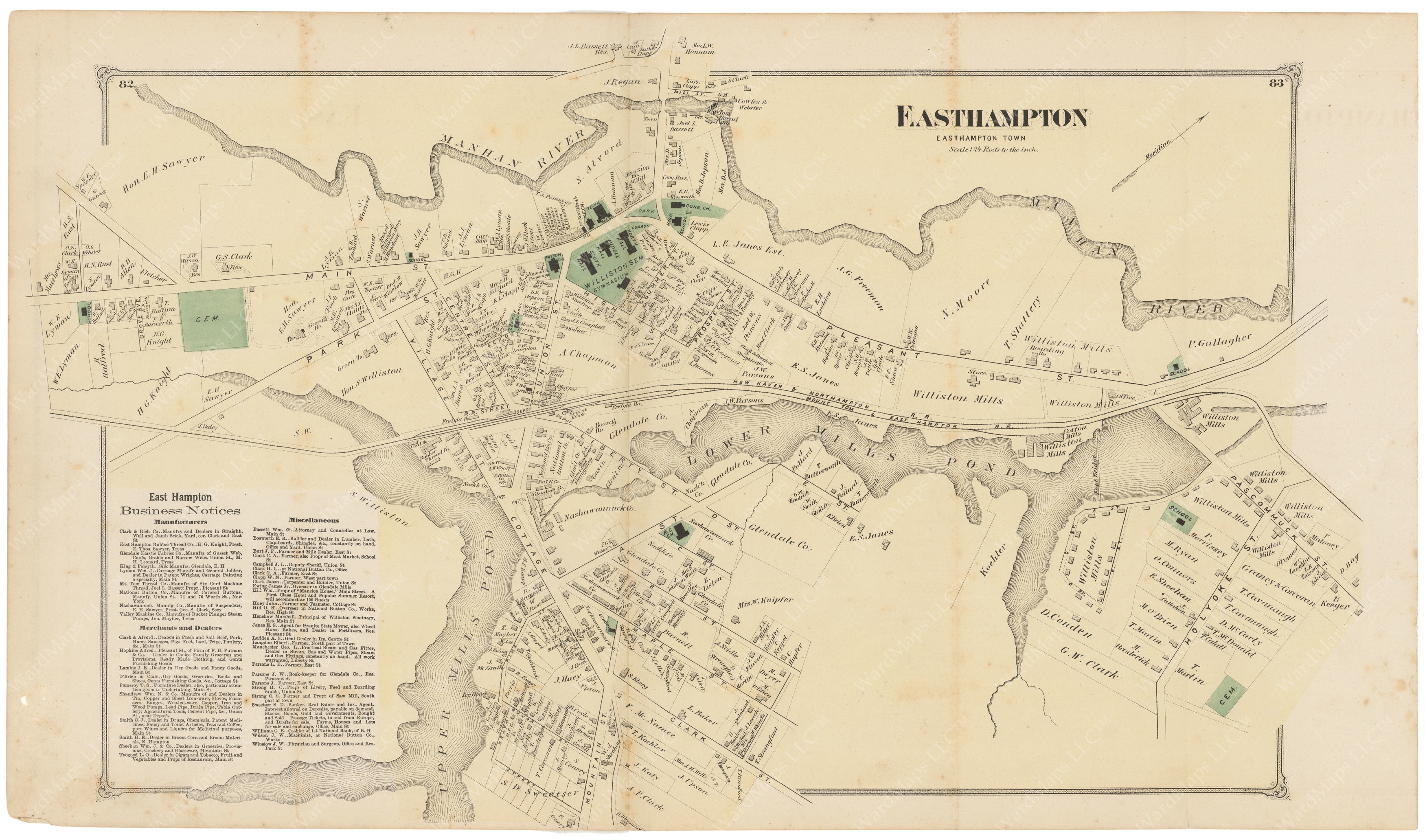 Easthampton, Massachusetts 1873 – WardMaps LLC