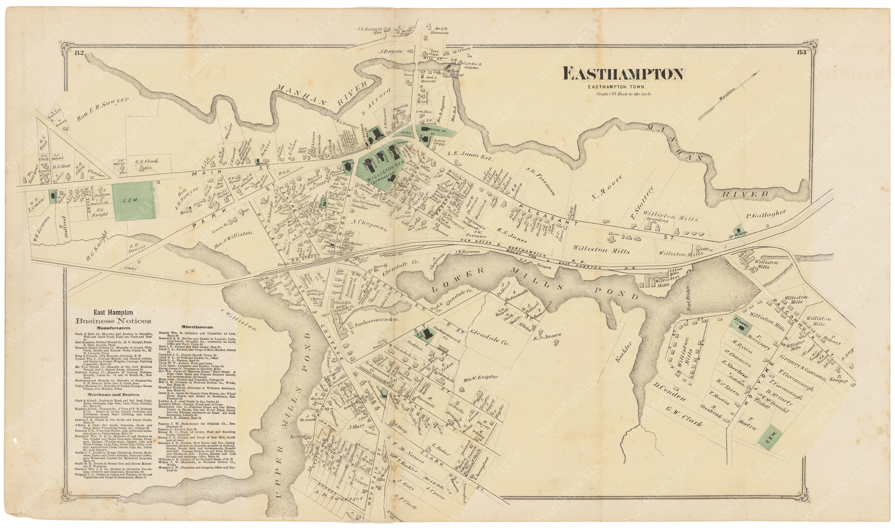 Easthampton, Massachusetts 1873 – WardMaps LLC