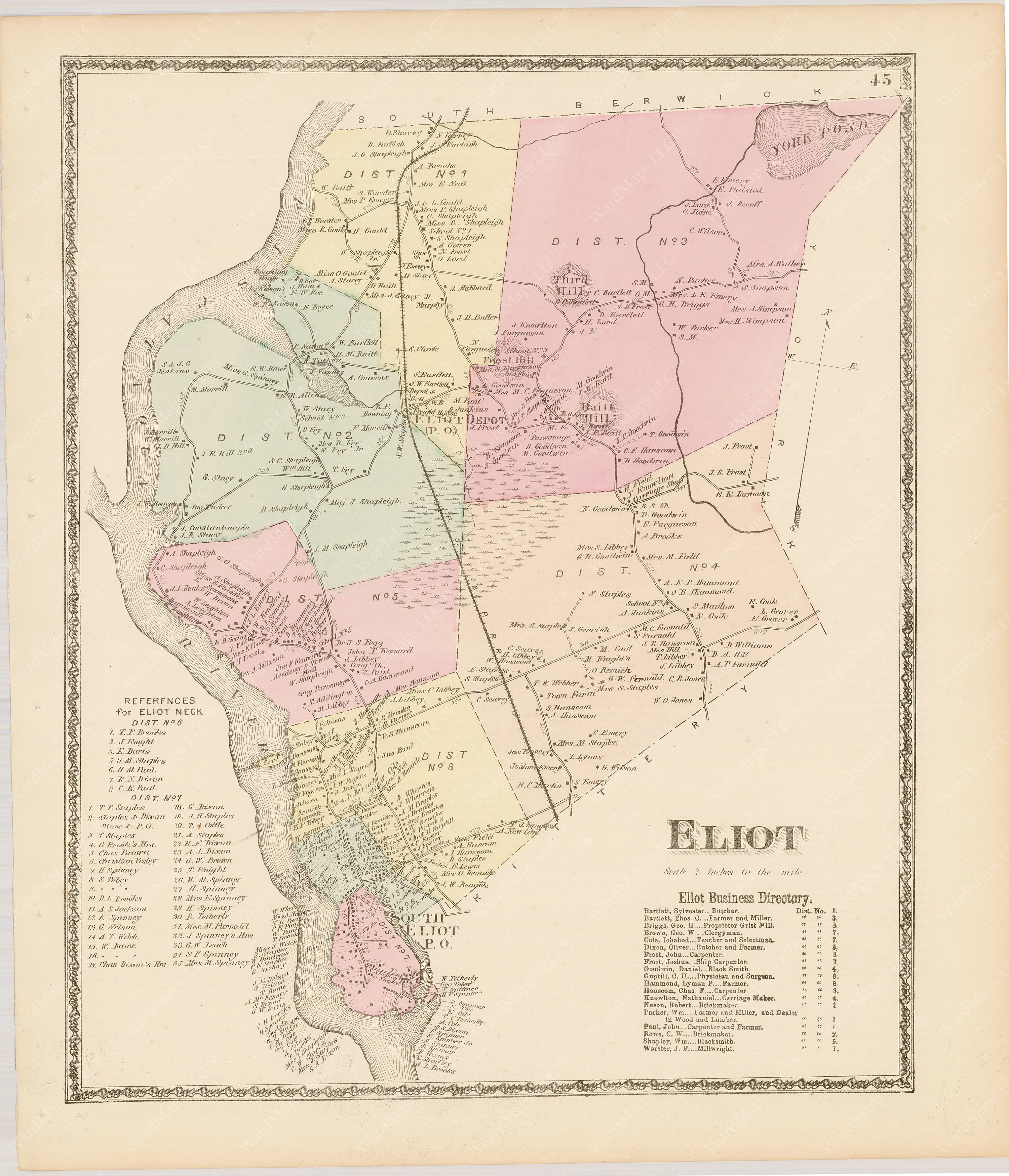 Eliot, Maine 1872 – WardMaps LLC