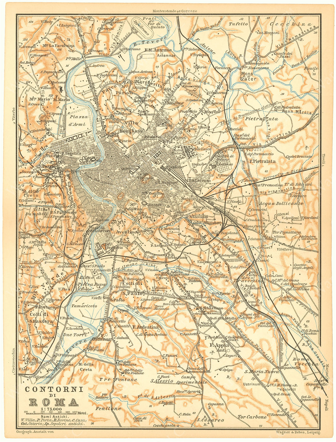 Rome and Environs, Italy 1900 – WardMaps LLC