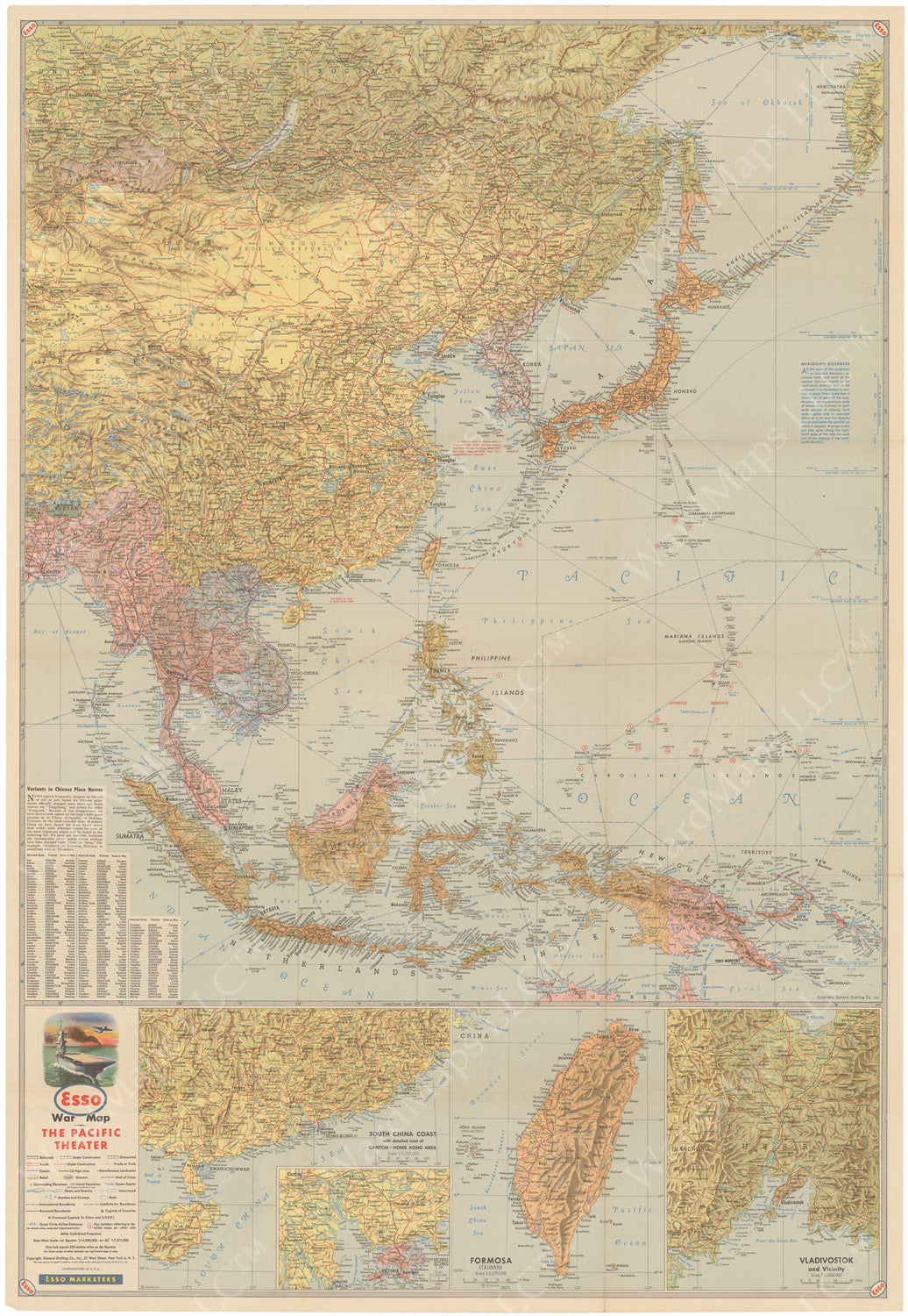WWII Map of the Pacific Theater 1940 – WardMaps LLC