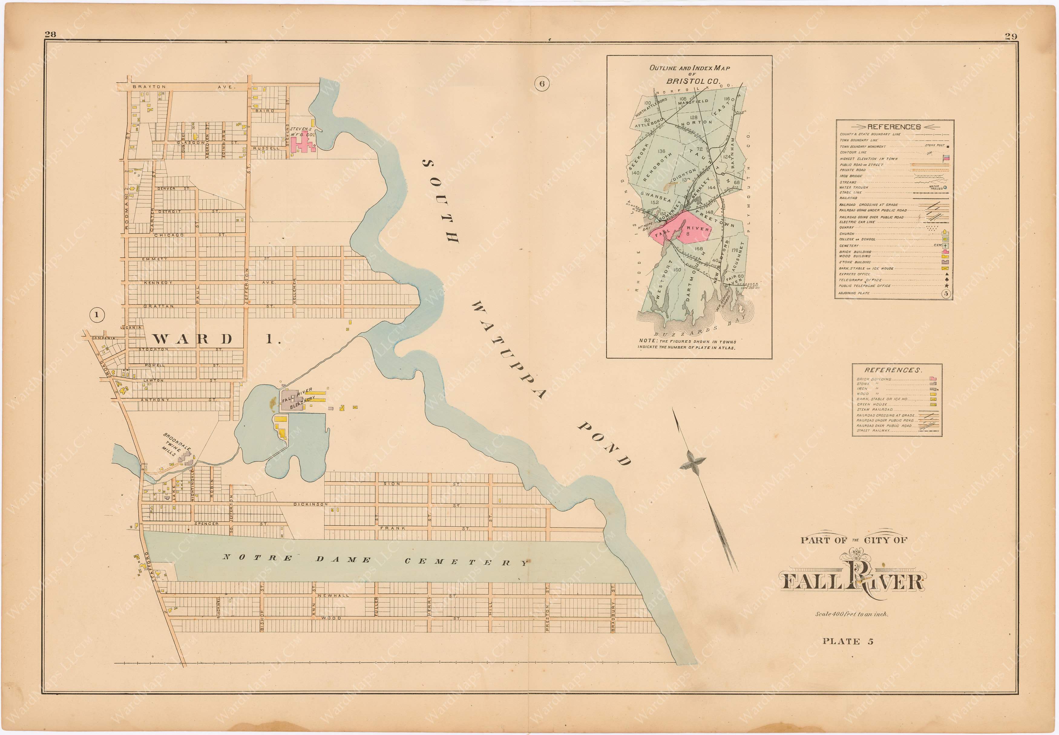 Fall River, Massachusetts 1895: Plate 005 – WardMaps LLC