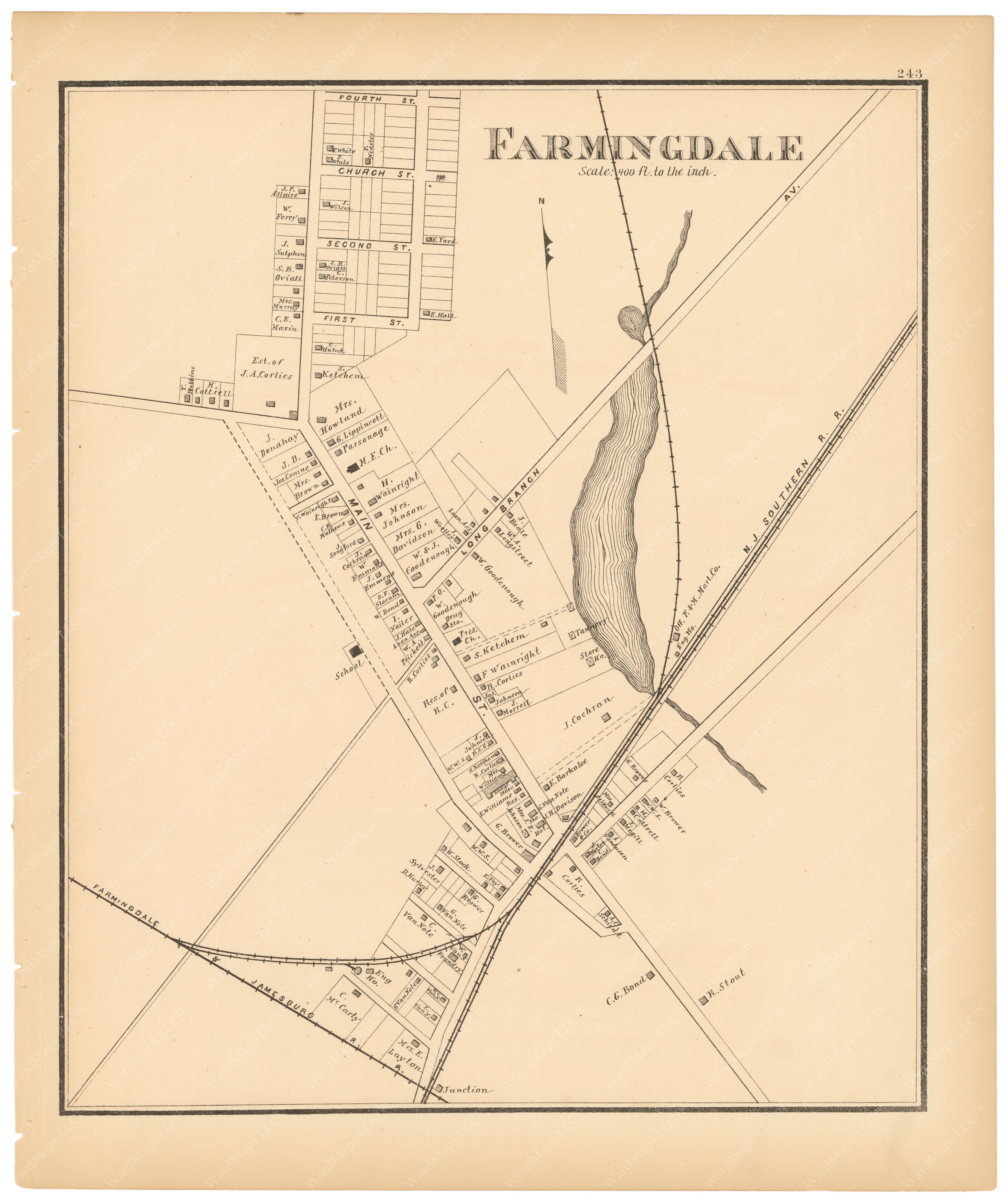Farmingdale, New Jersey 1878 – WardMaps LLC