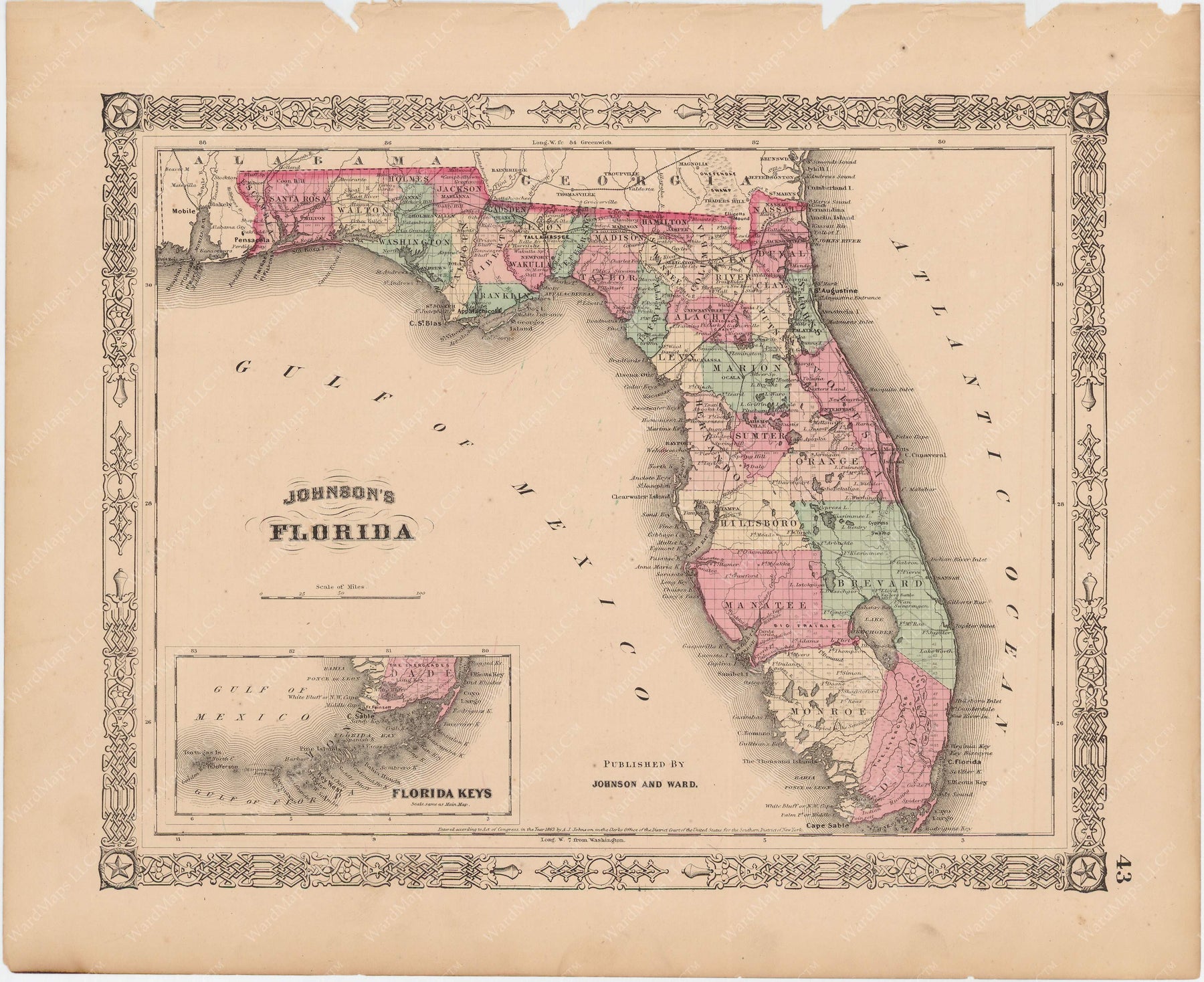 Florida 1865 – WardMaps LLC