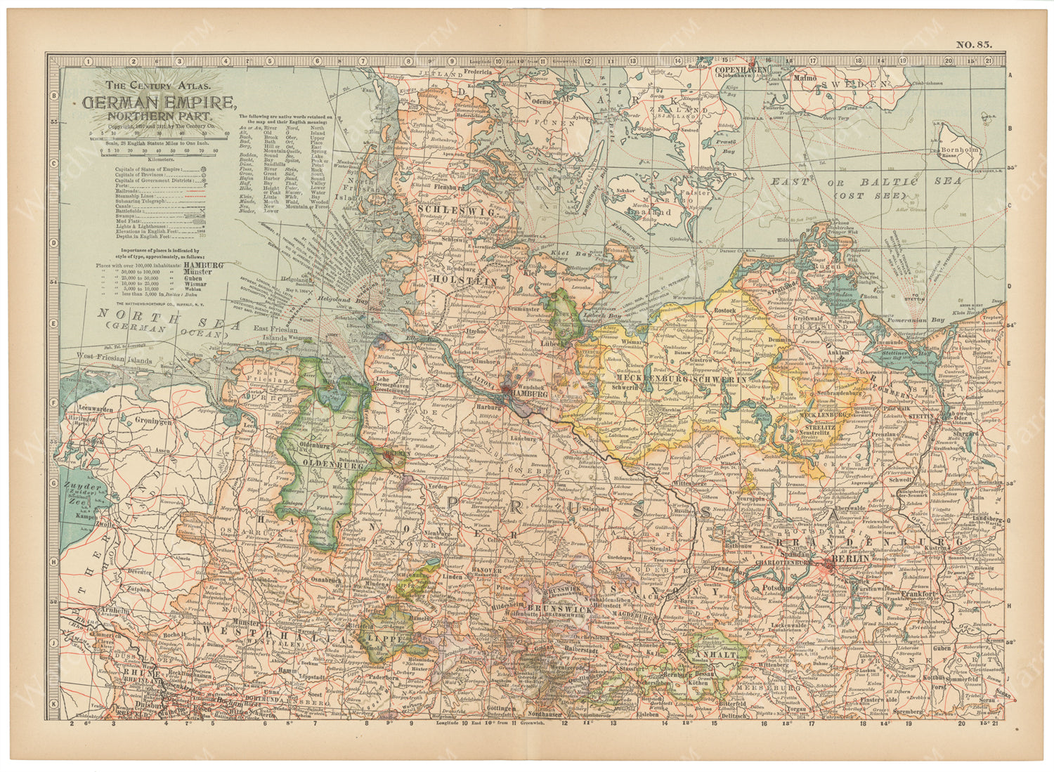 German Empire: Northern Part 1914 – WardMaps LLC