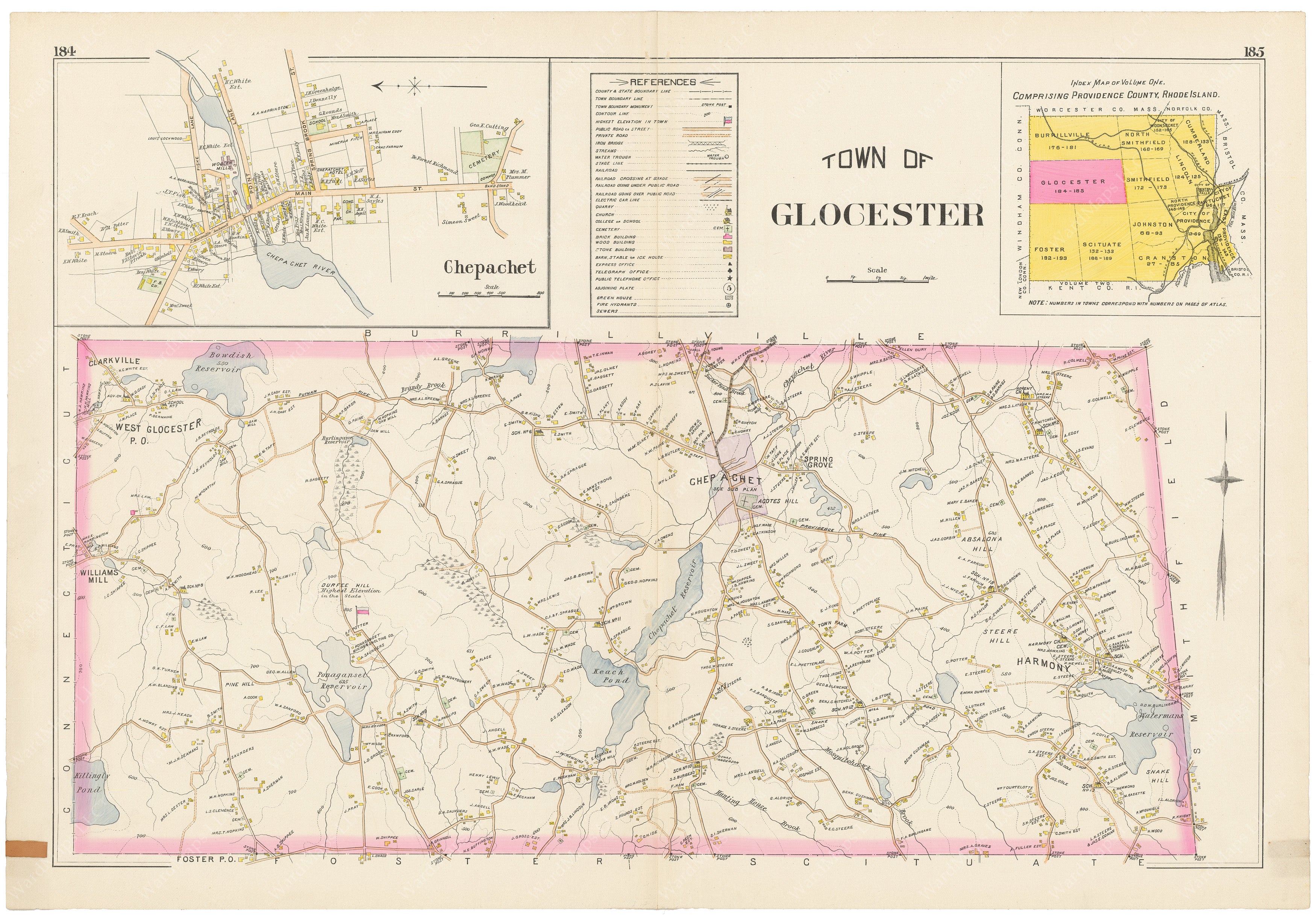 Glocester, Rhode Island 1895 – WardMaps LLC