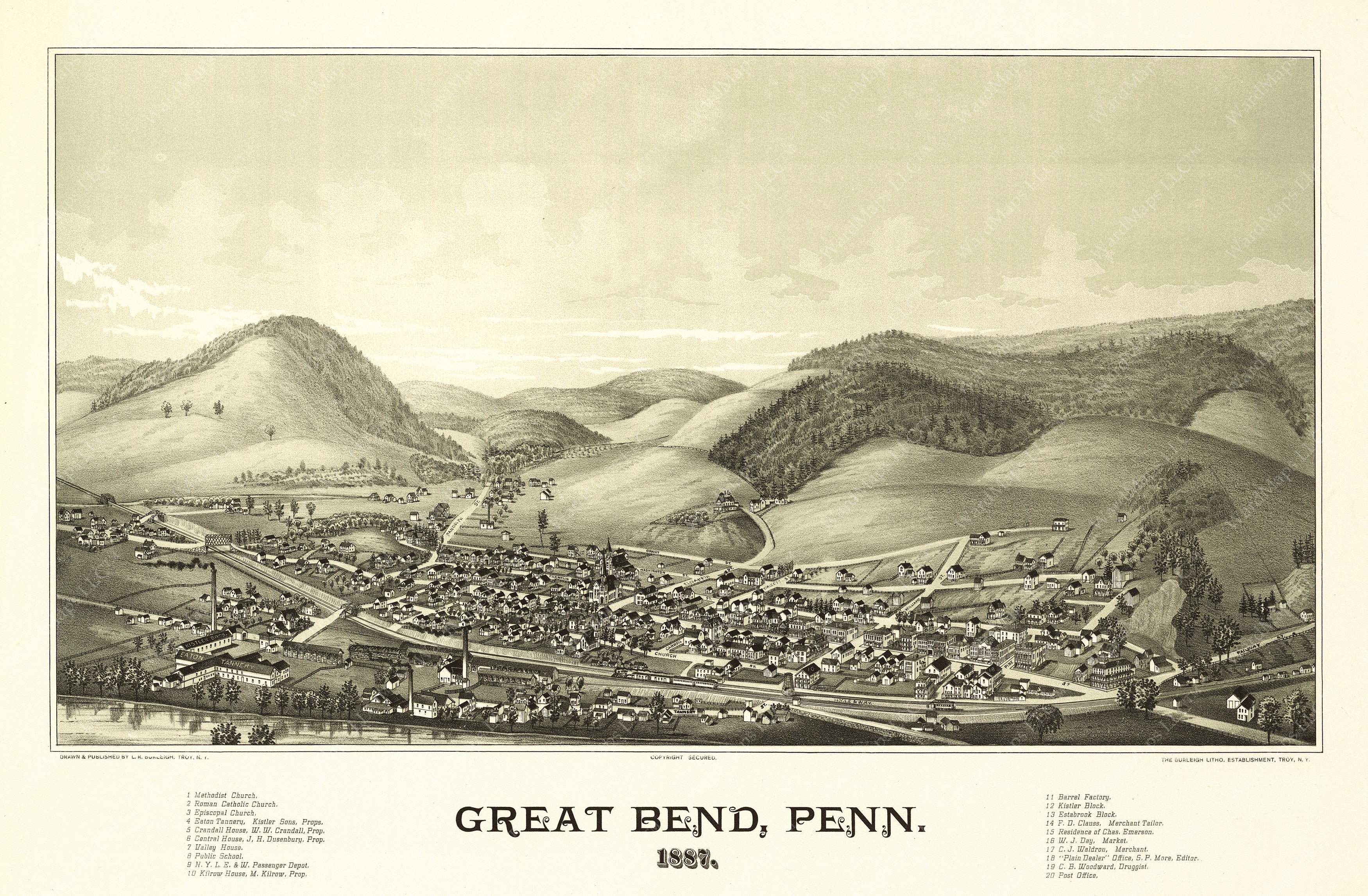 Great Bend, Pennsylvania 1887 – WardMaps LLC