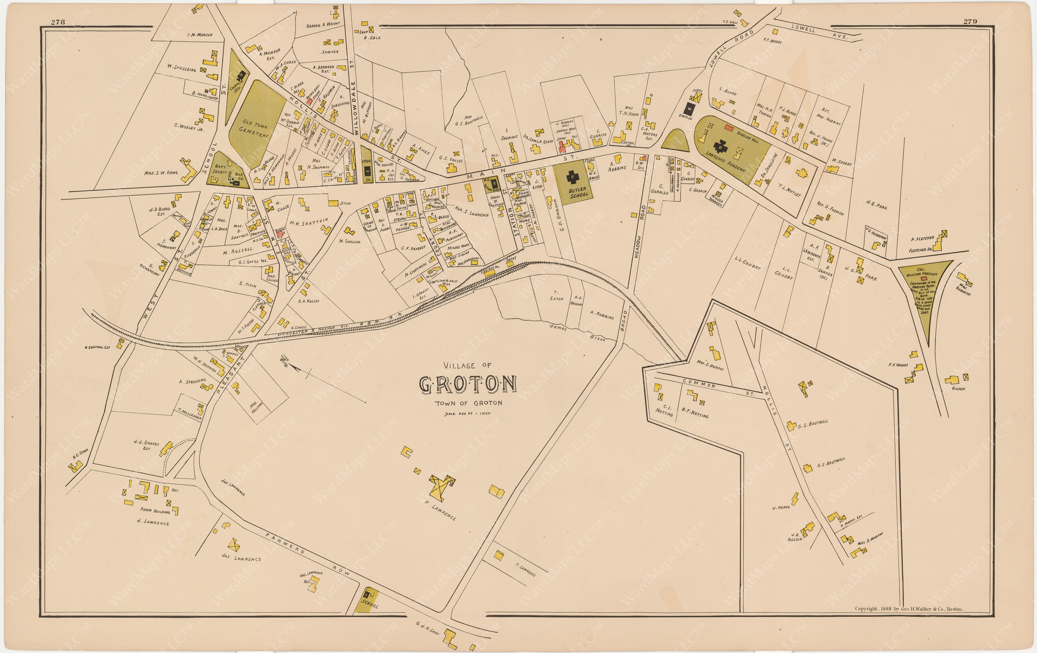 Groton, Massachusetts 1889 – WardMaps LLC
