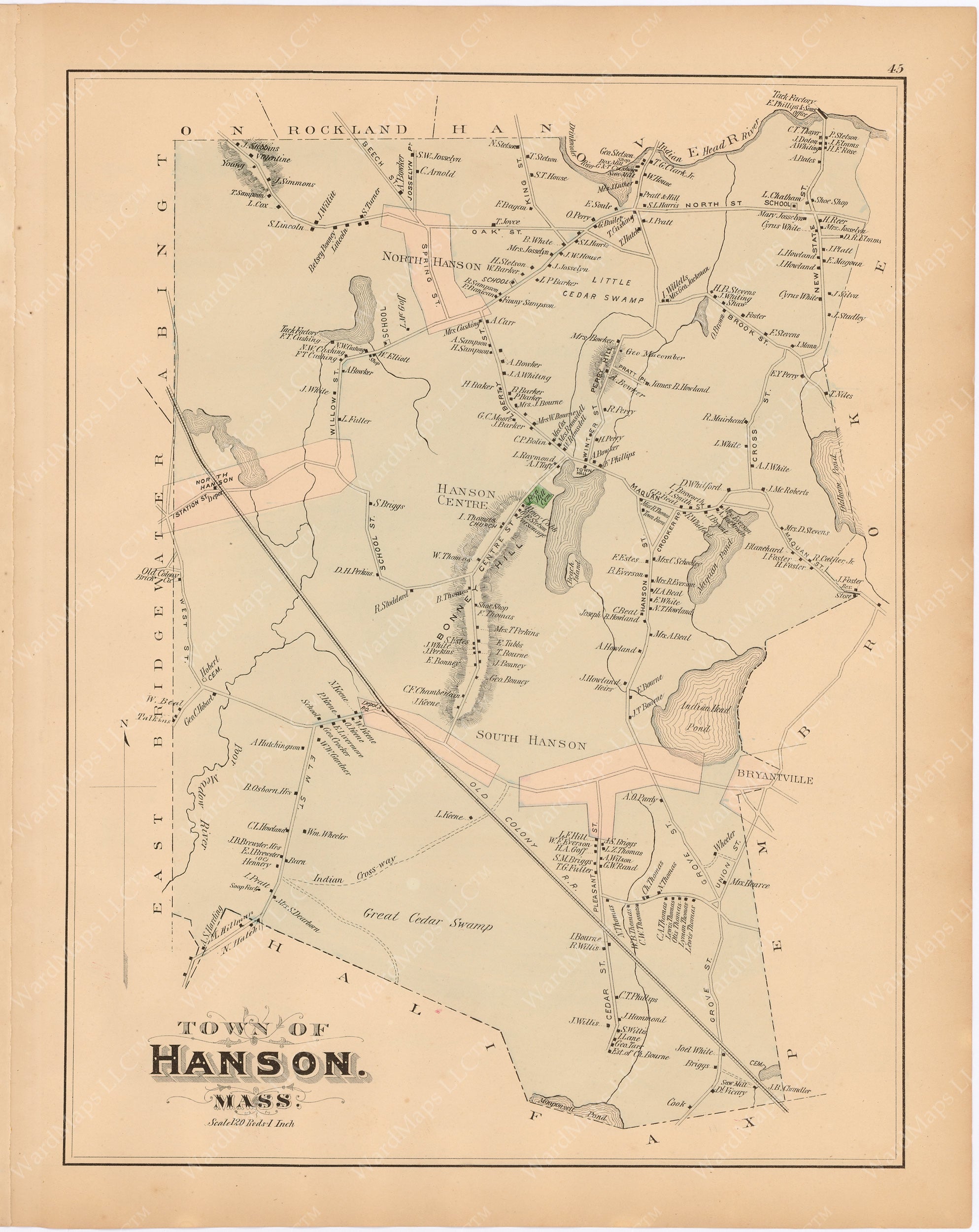Hanson, Massachusetts 1879 – WardMaps LLC