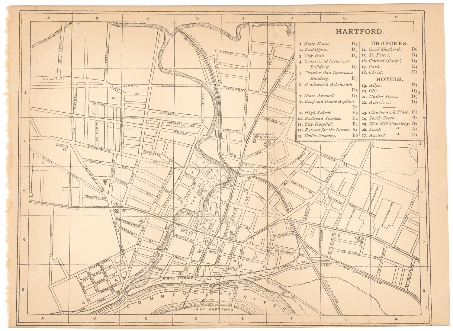 Hartford, Connecticut 1890 – WardMaps LLC