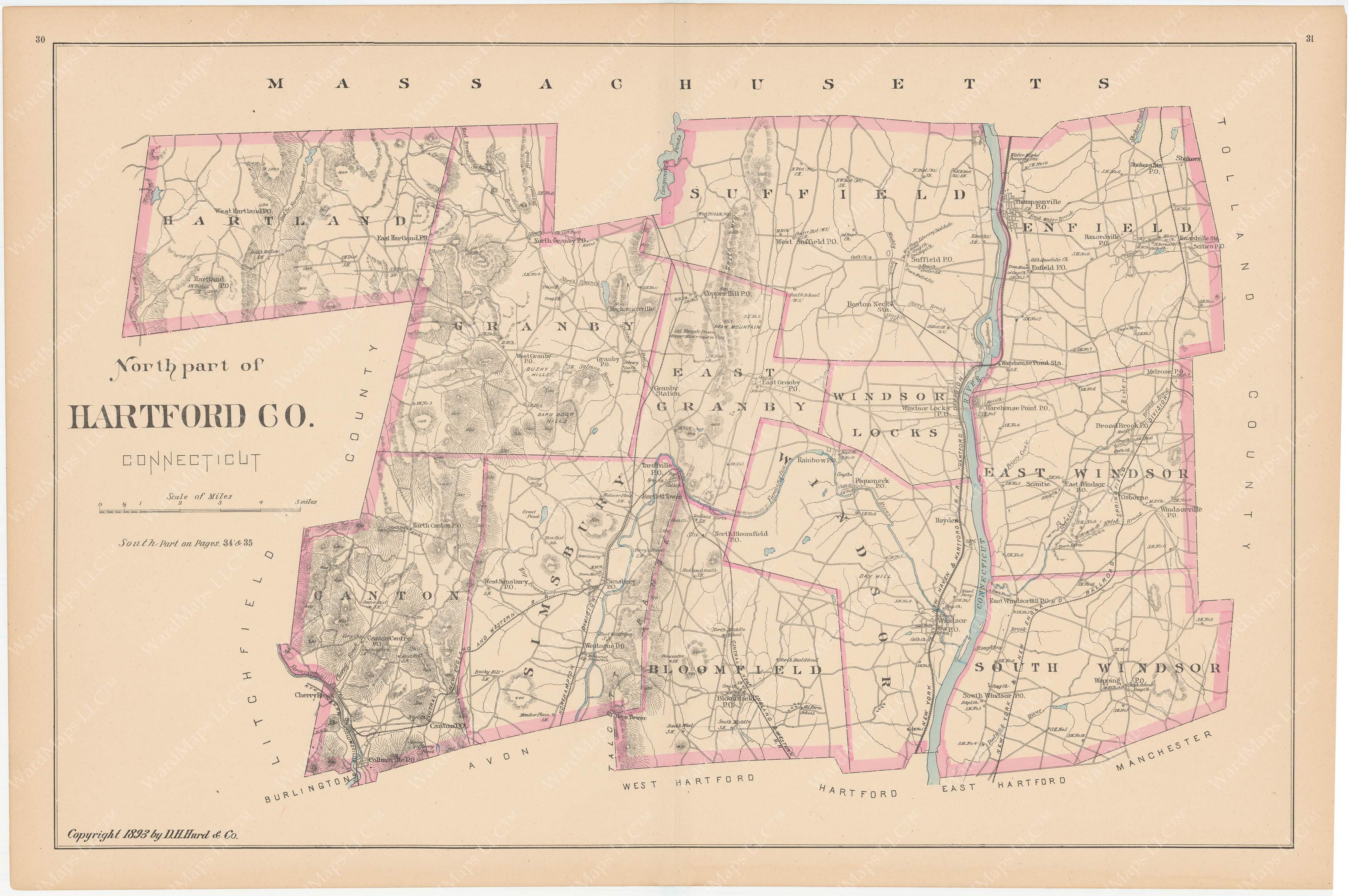 Hartford County, Connecticut 1893: Northern Part – WardMaps LLC