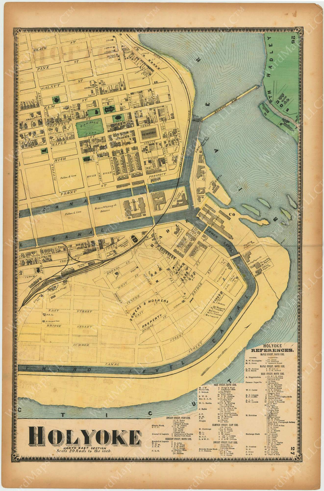 Holyoke, Massachusetts 1870 – WardMaps LLC