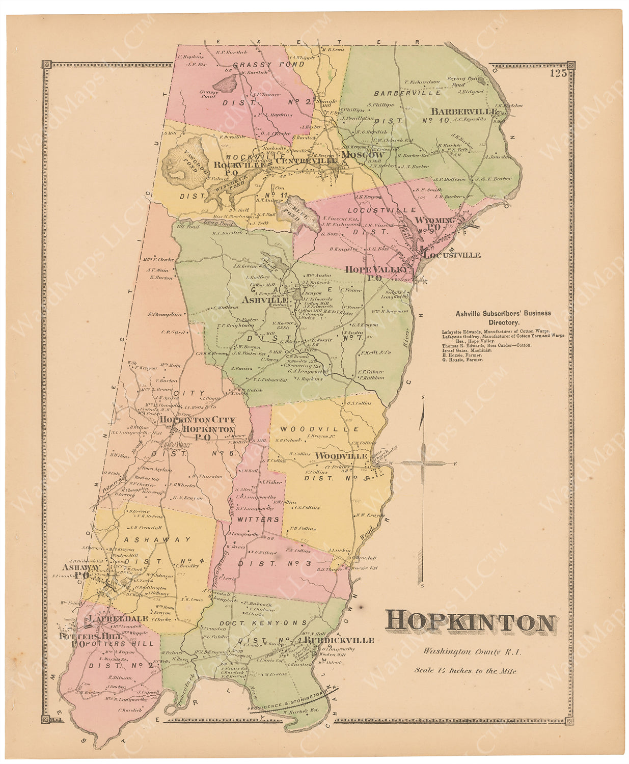 Hopkinton, Rhode Island 1870 – WardMaps LLC