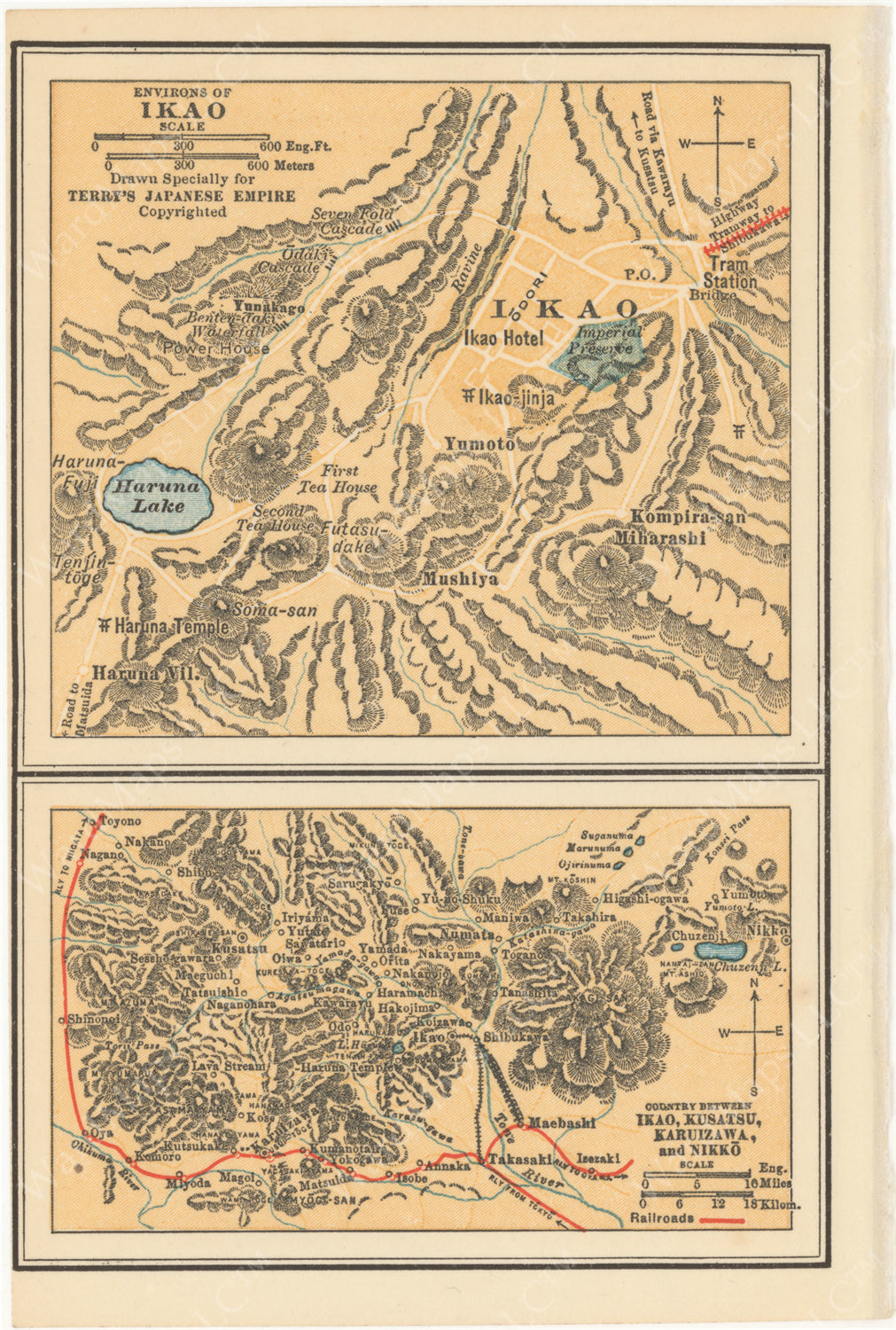 Ikao and Environs, Japan 1933 – WardMaps LLC