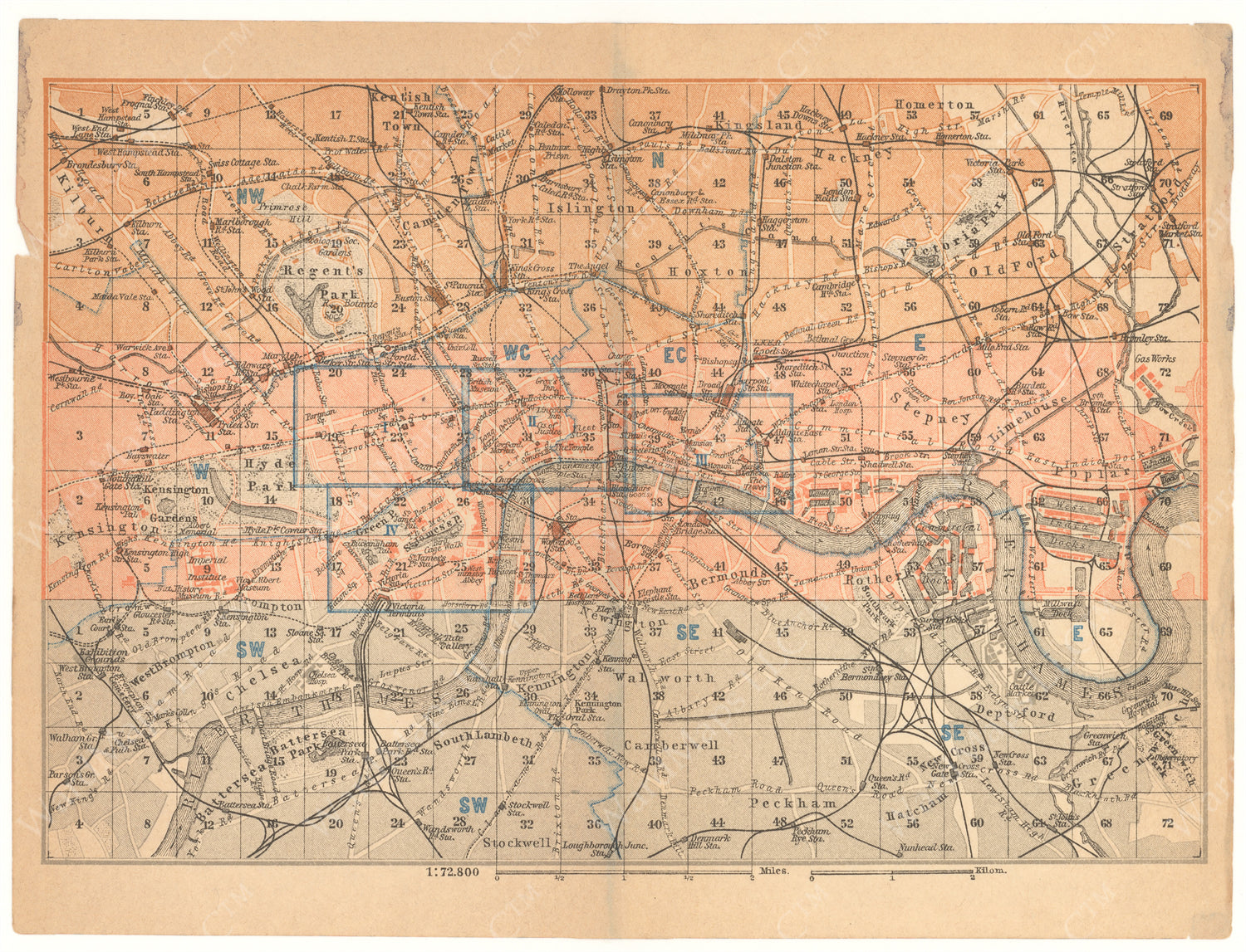 London, England 1930: Index Map – WardMaps LLC
