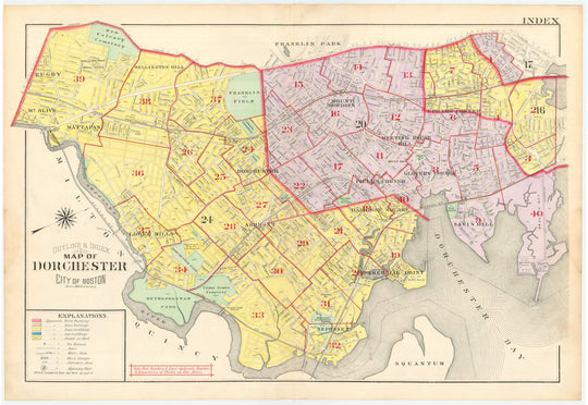 Dorchester, Massachusetts 1904 Index Map – WardMaps LLC