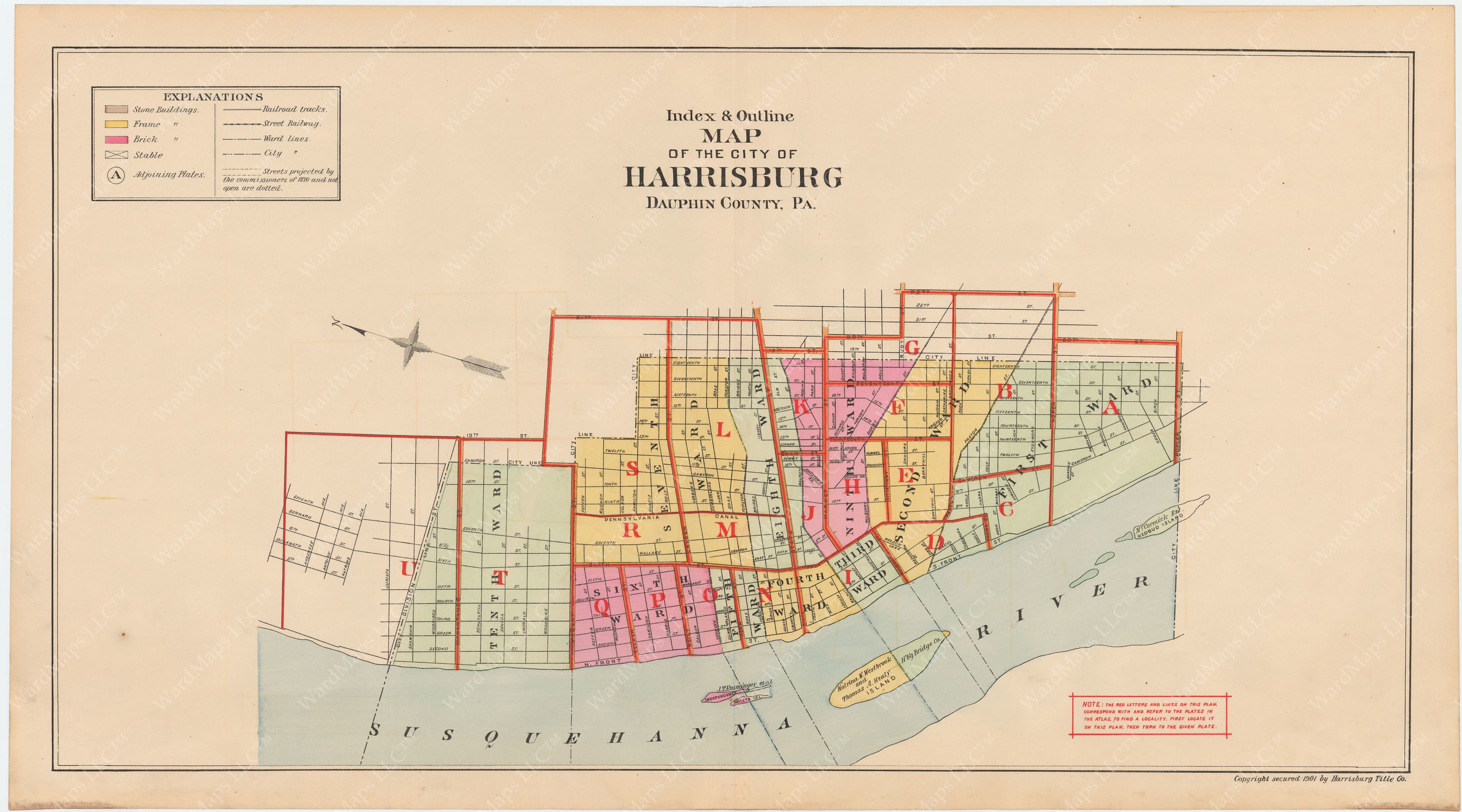 Harrisburg, Pennsylvania 1901 Index Map – WardMaps LLC