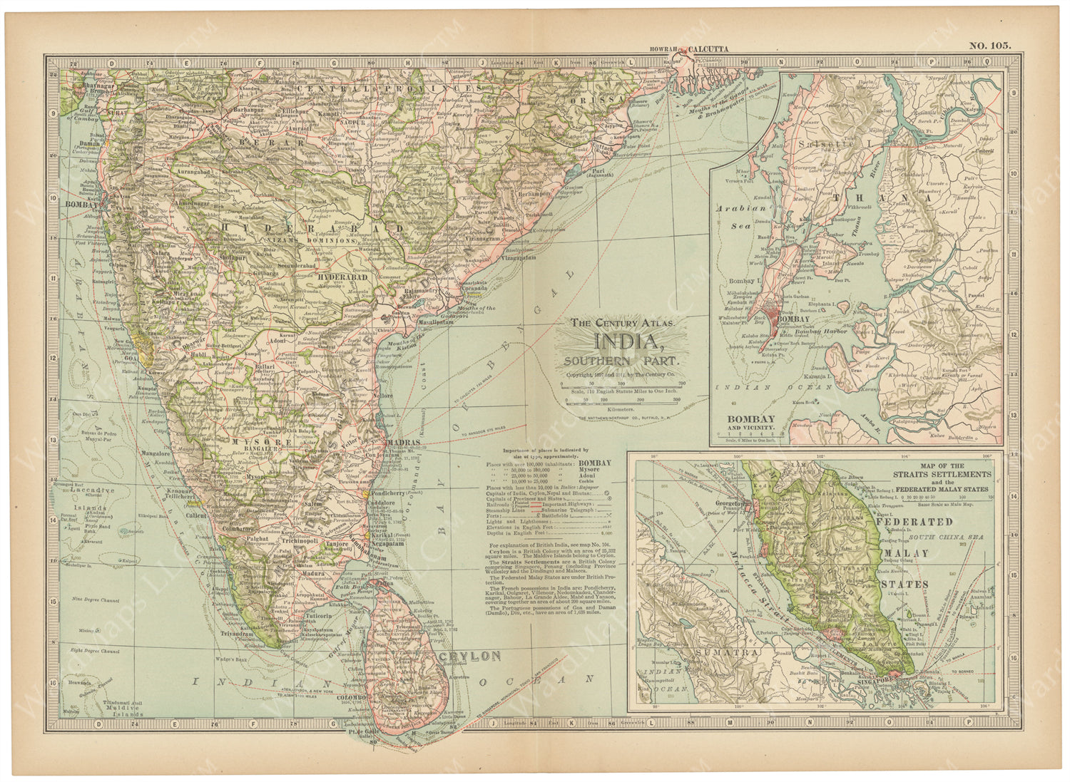 India: Southern Part 1914 – WardMaps LLC