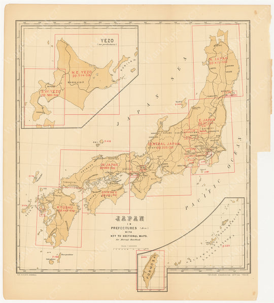 Japan 1913 Index Map – WardMaps LLC