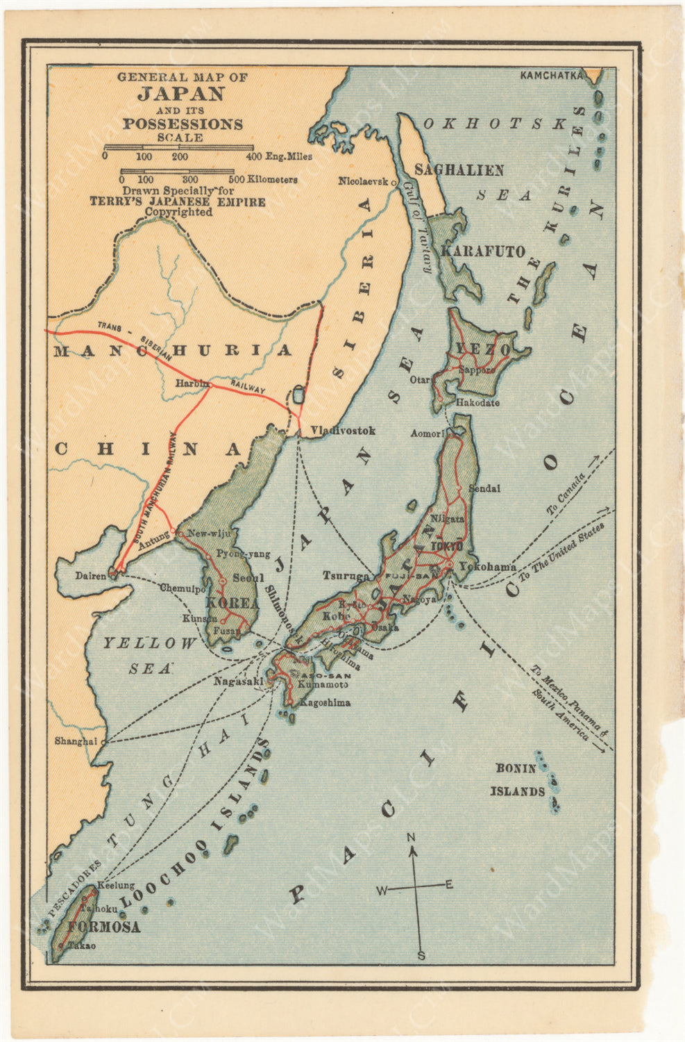 Japan and its Possessions 1933 – WardMaps LLC