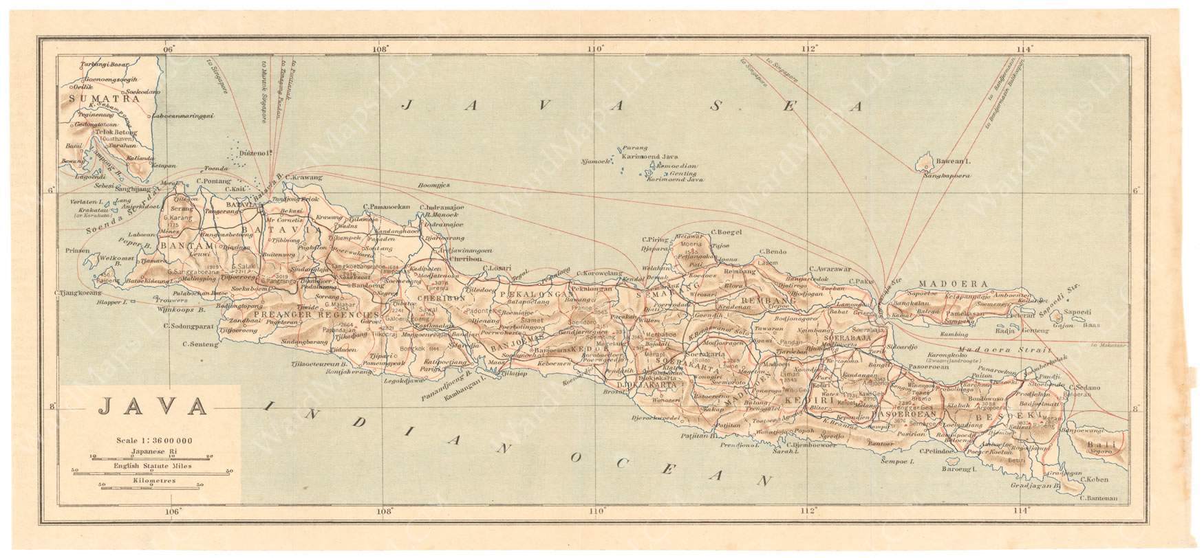 Java, Indonesia 1920 – WardMaps LLC