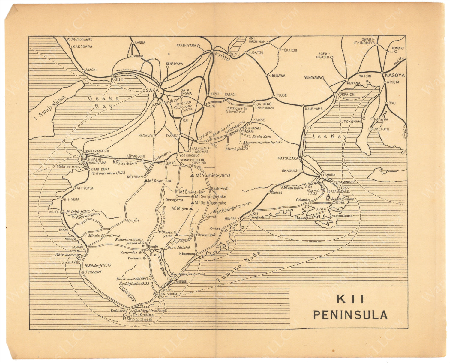 Kii Peninsula, Japan 1933 – WardMaps LLC