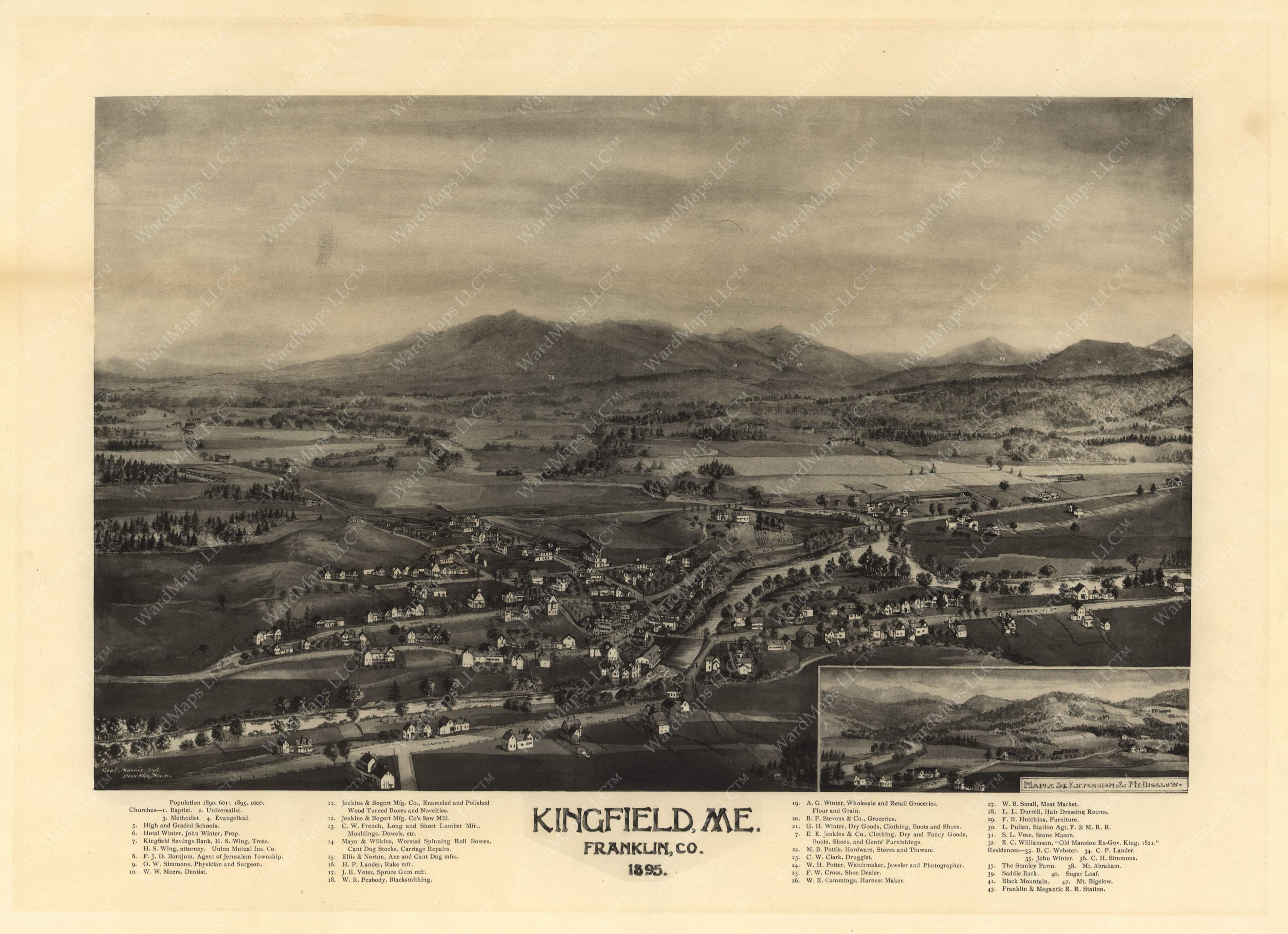Kingfield, Maine 1895 – WardMaps LLC