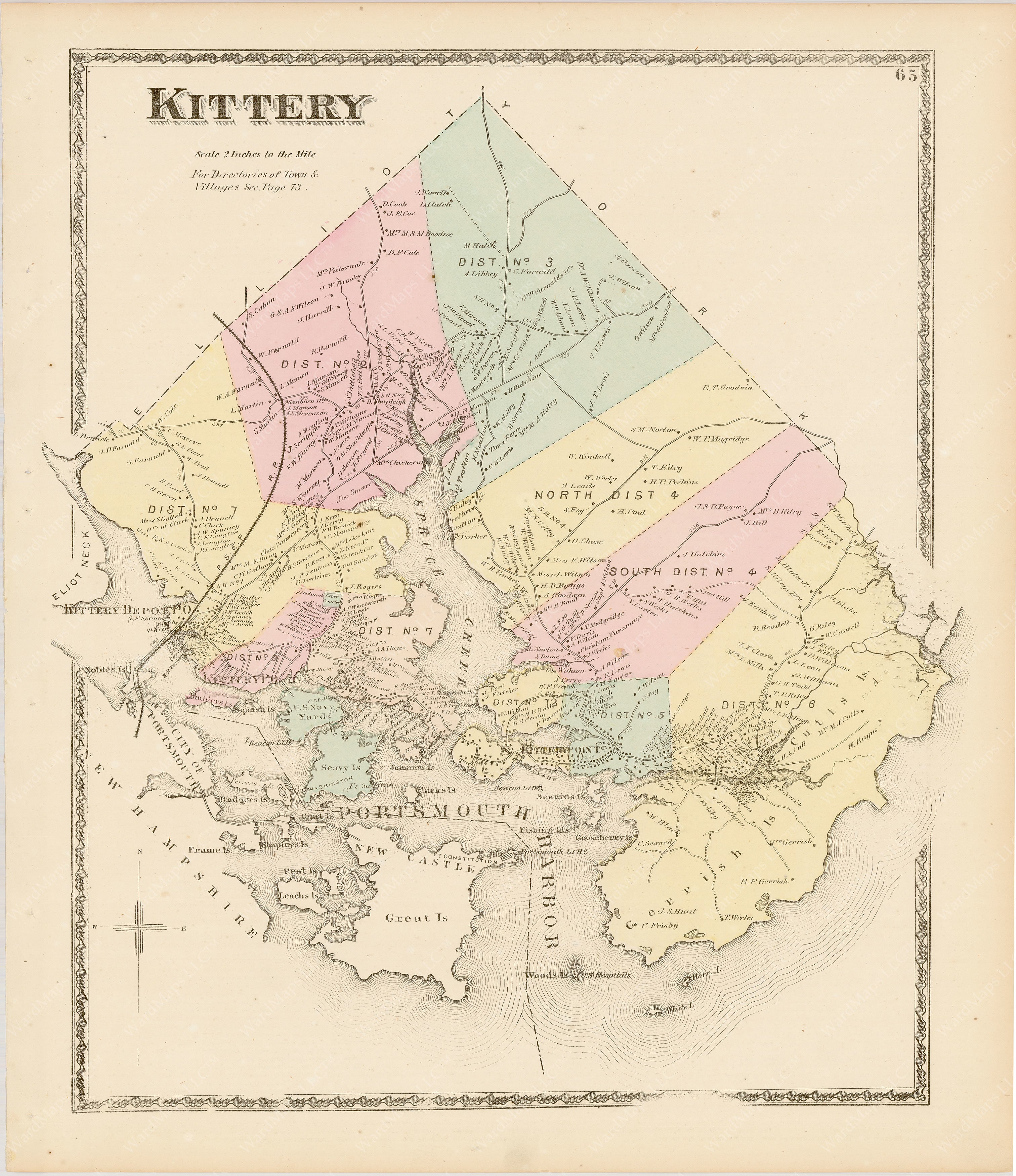 Kittery, Maine 1872 – WardMaps LLC