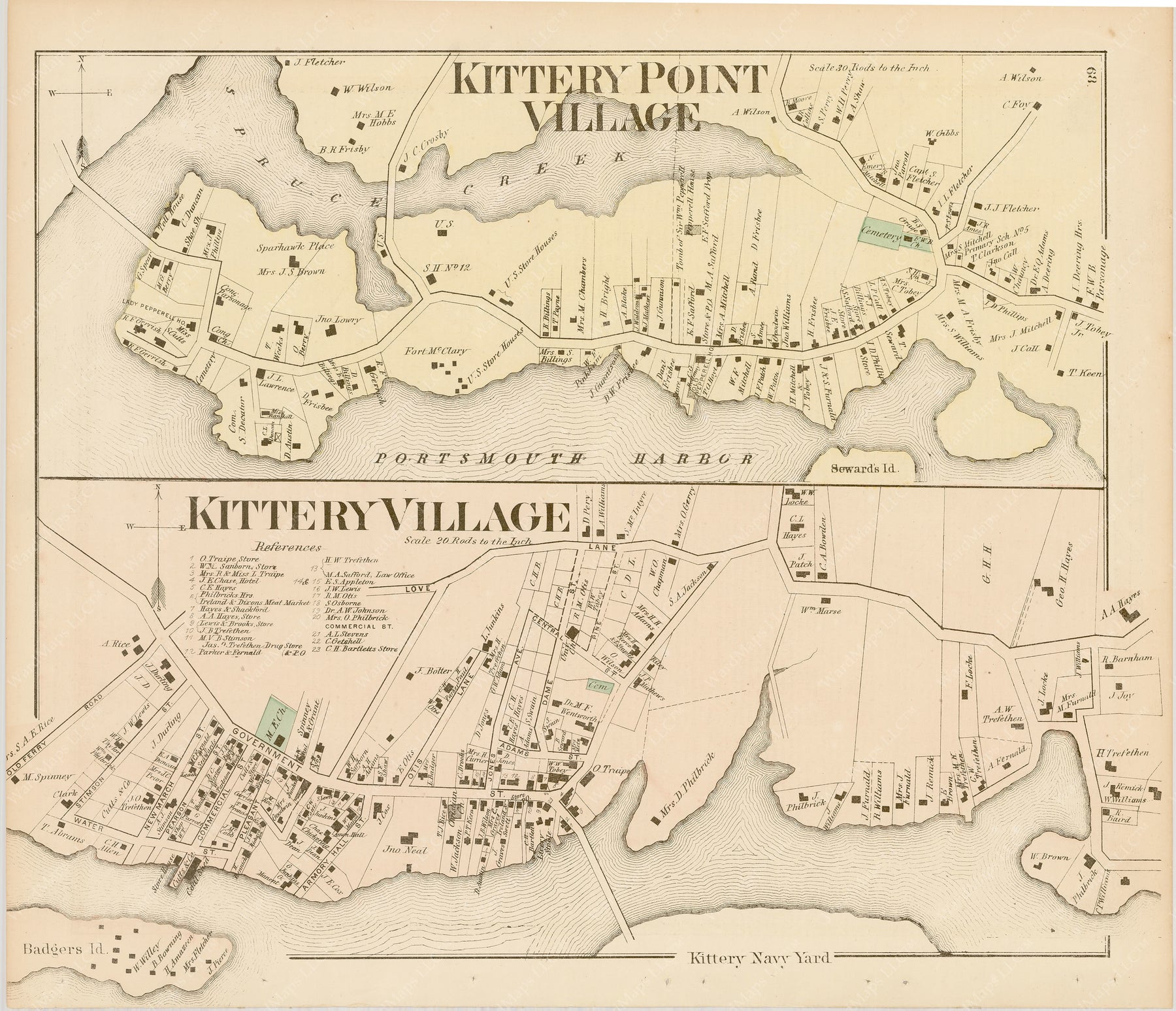 Kittery, Maine 1872 – WardMaps LLC