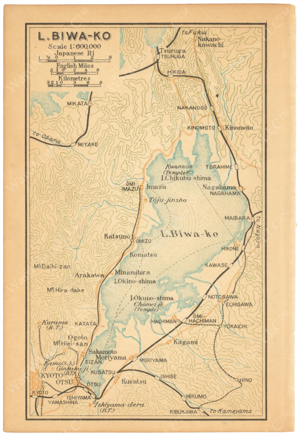 Lake Biwako, Japan 1933 – WardMaps LLC