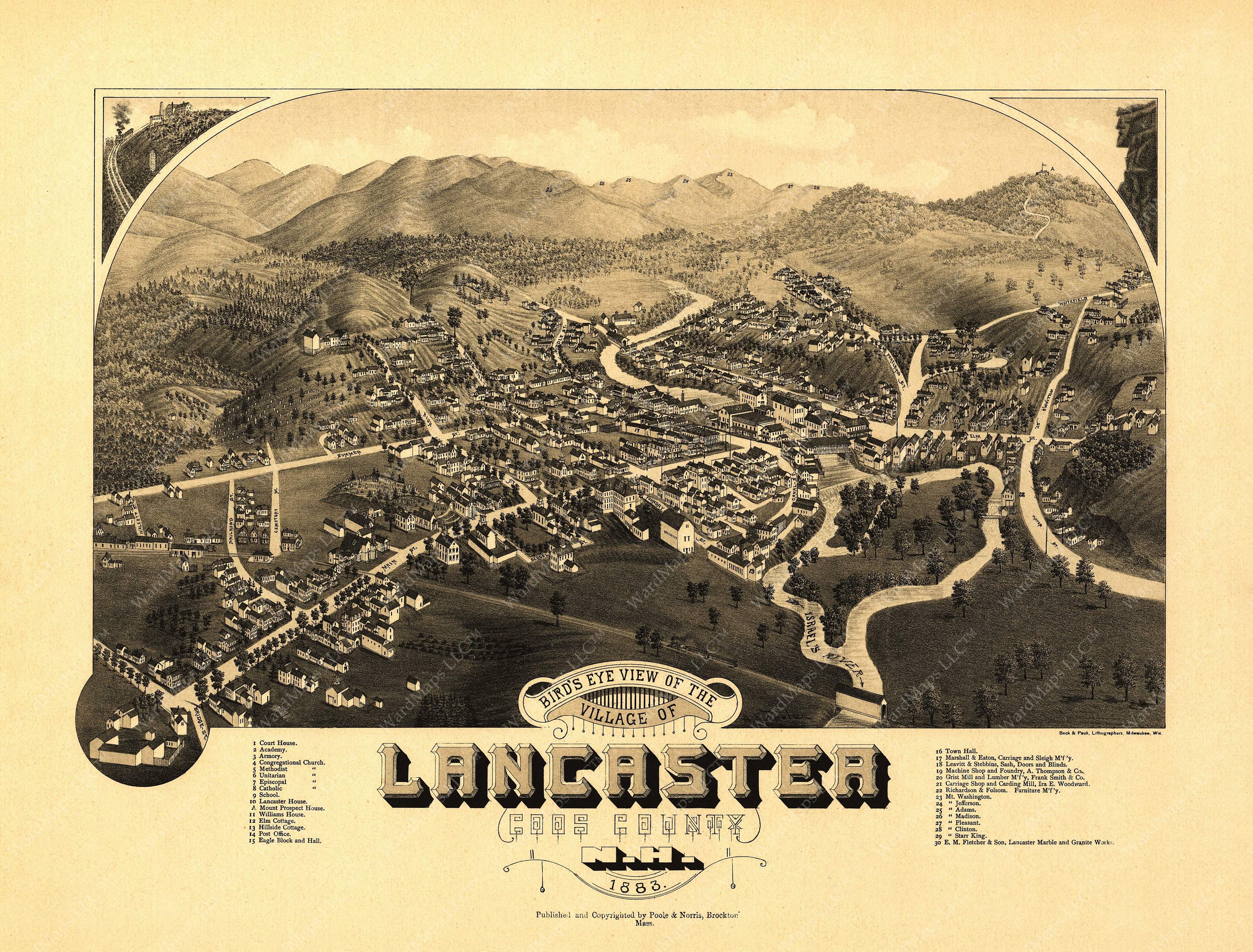 Lancaster, New Hampshire 1883 – WardMaps LLC