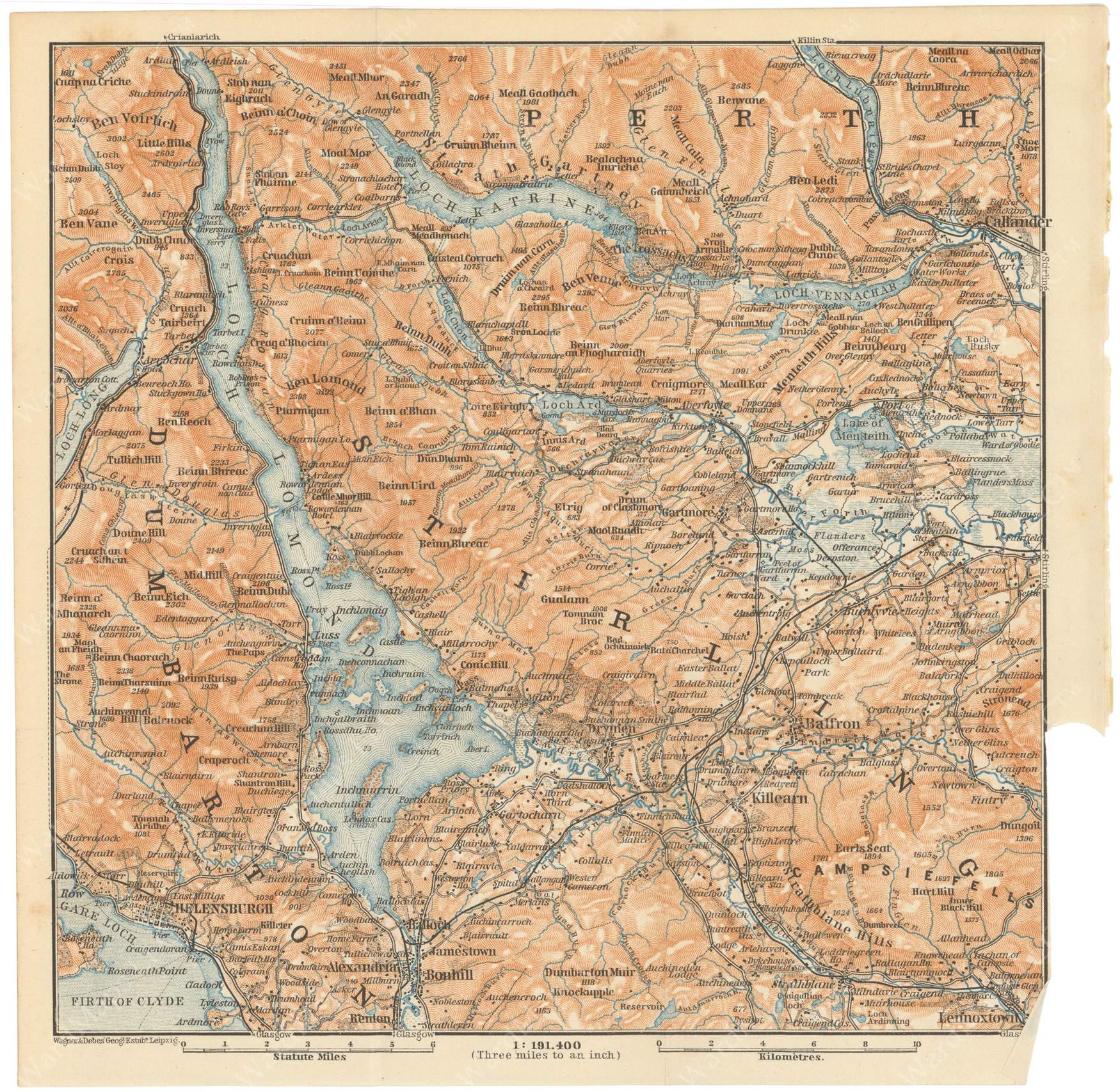 Loch Lomond and The Trossachs, Scotland 1910 – WardMaps LLC