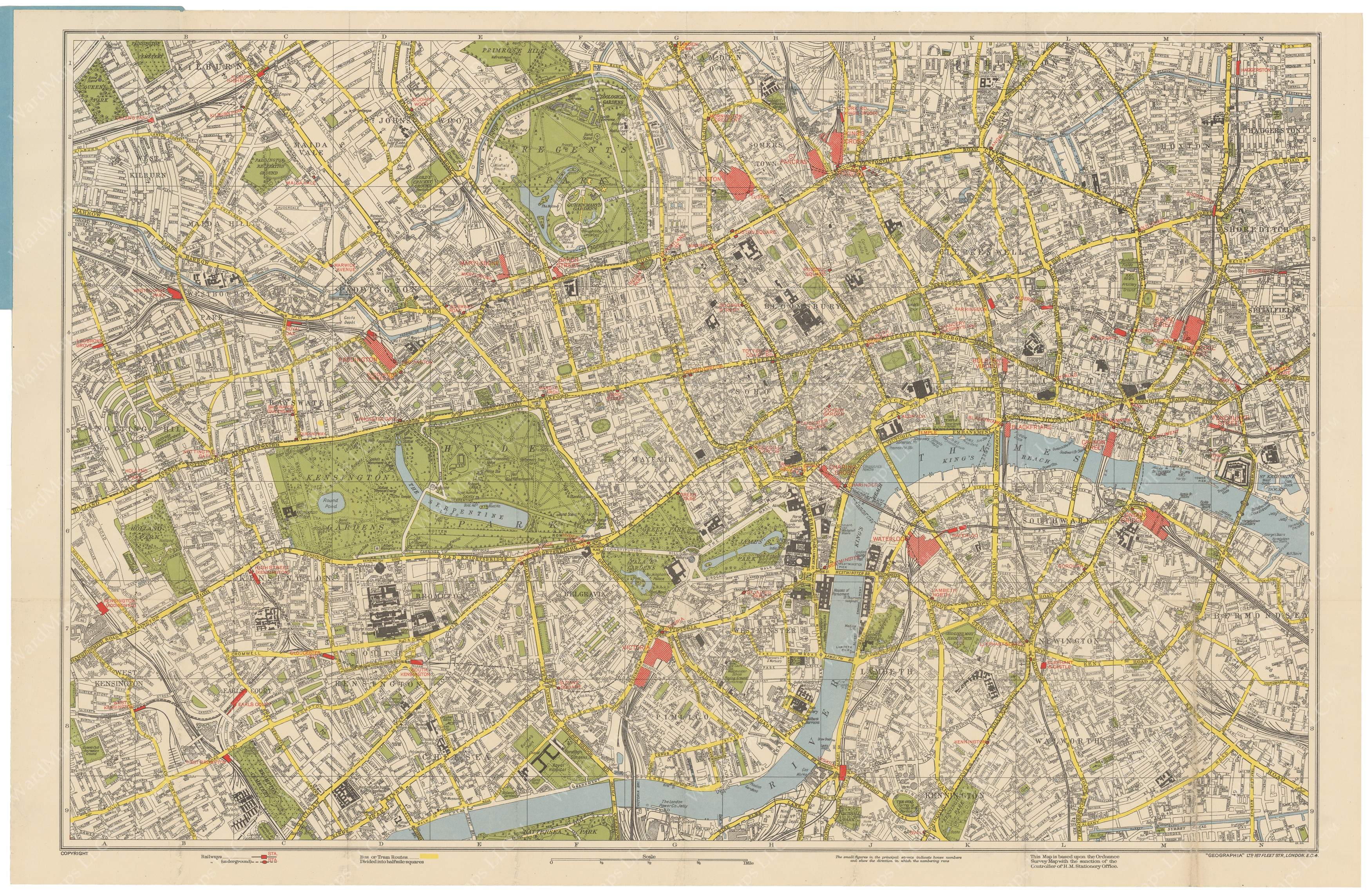 London, England 1920 – WardMaps LLC