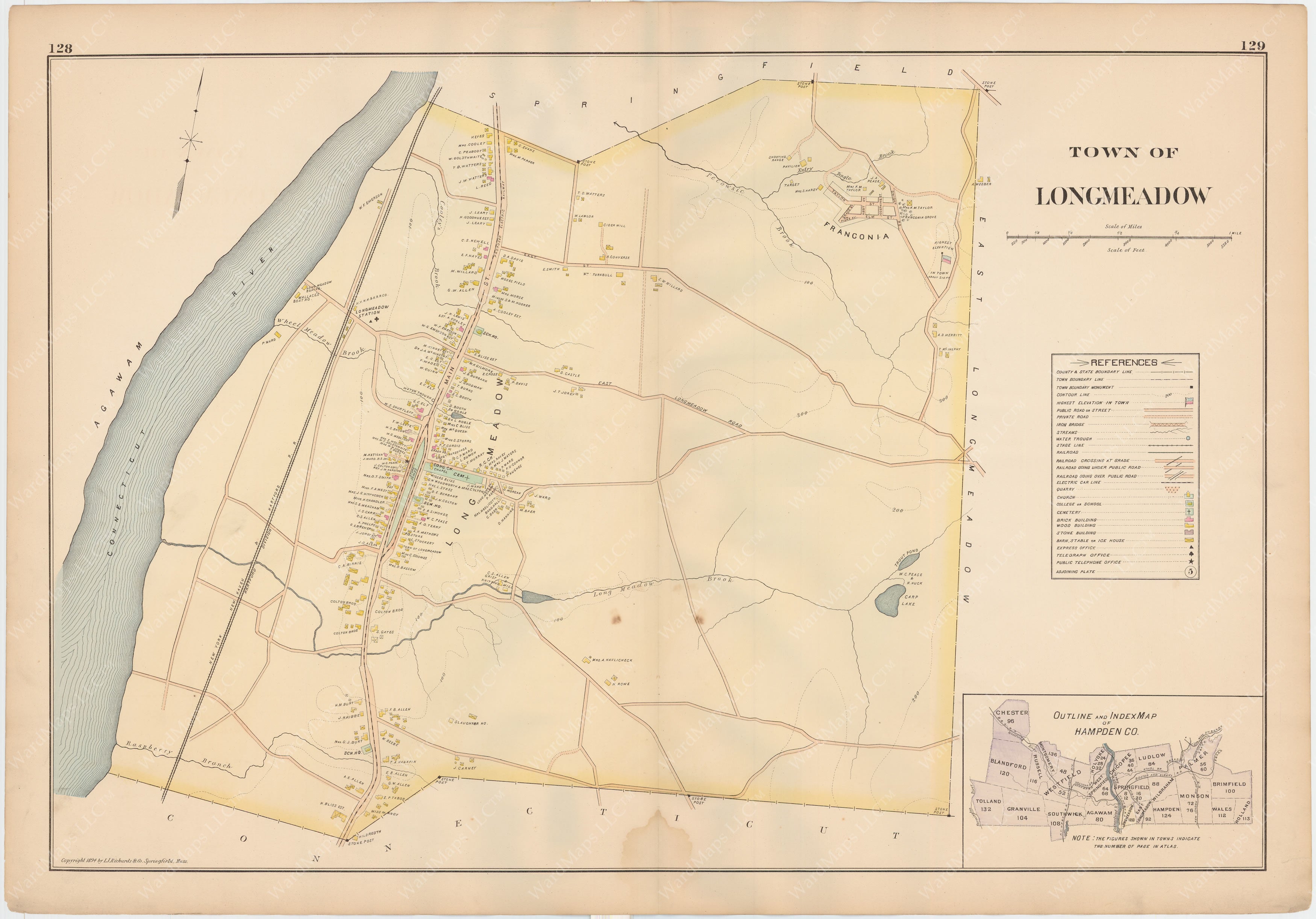 Longmeadow, Massachusetts 1894 – WardMaps LLC