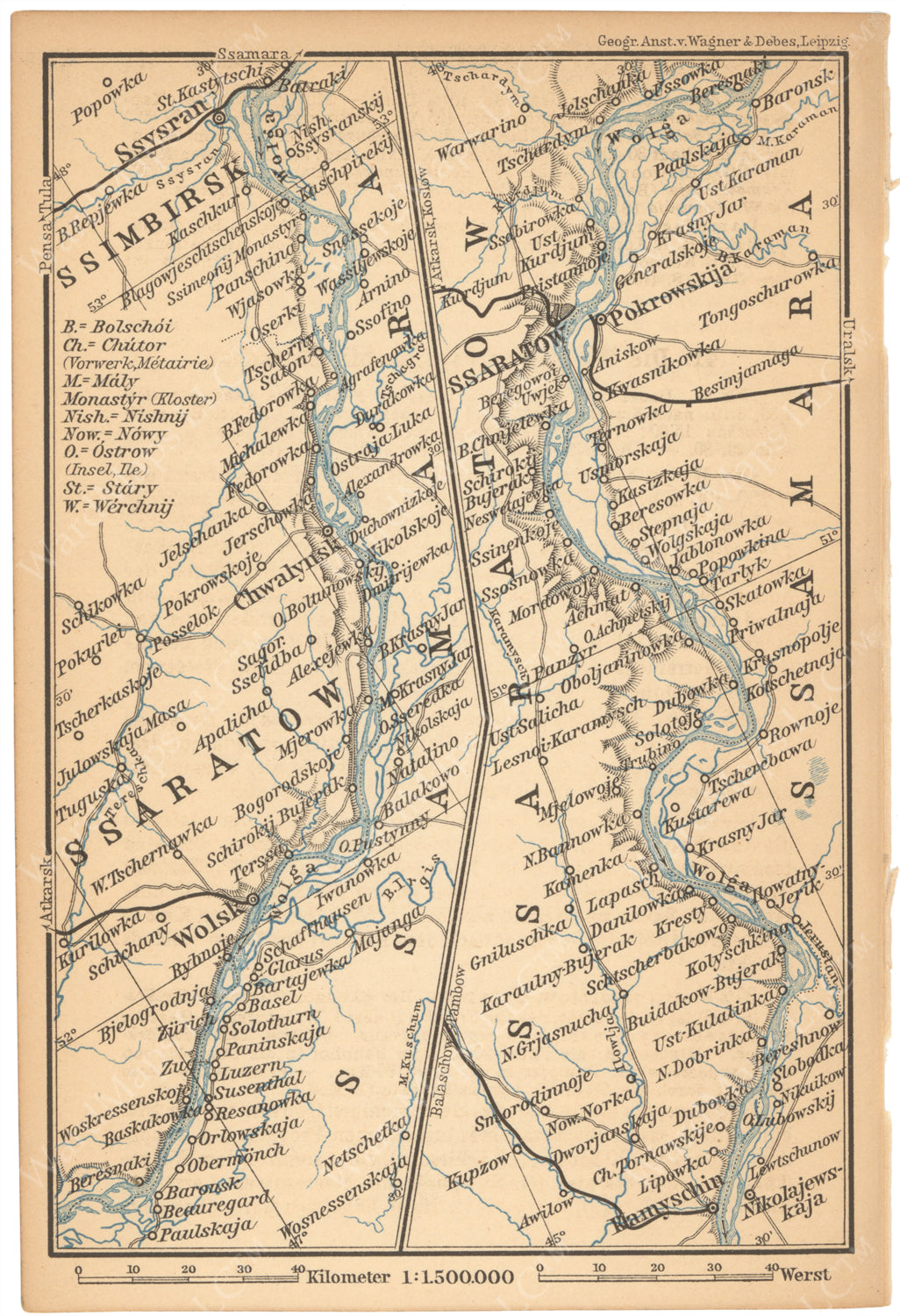 Lower Volga River, Russia 1897 – WardMaps LLC