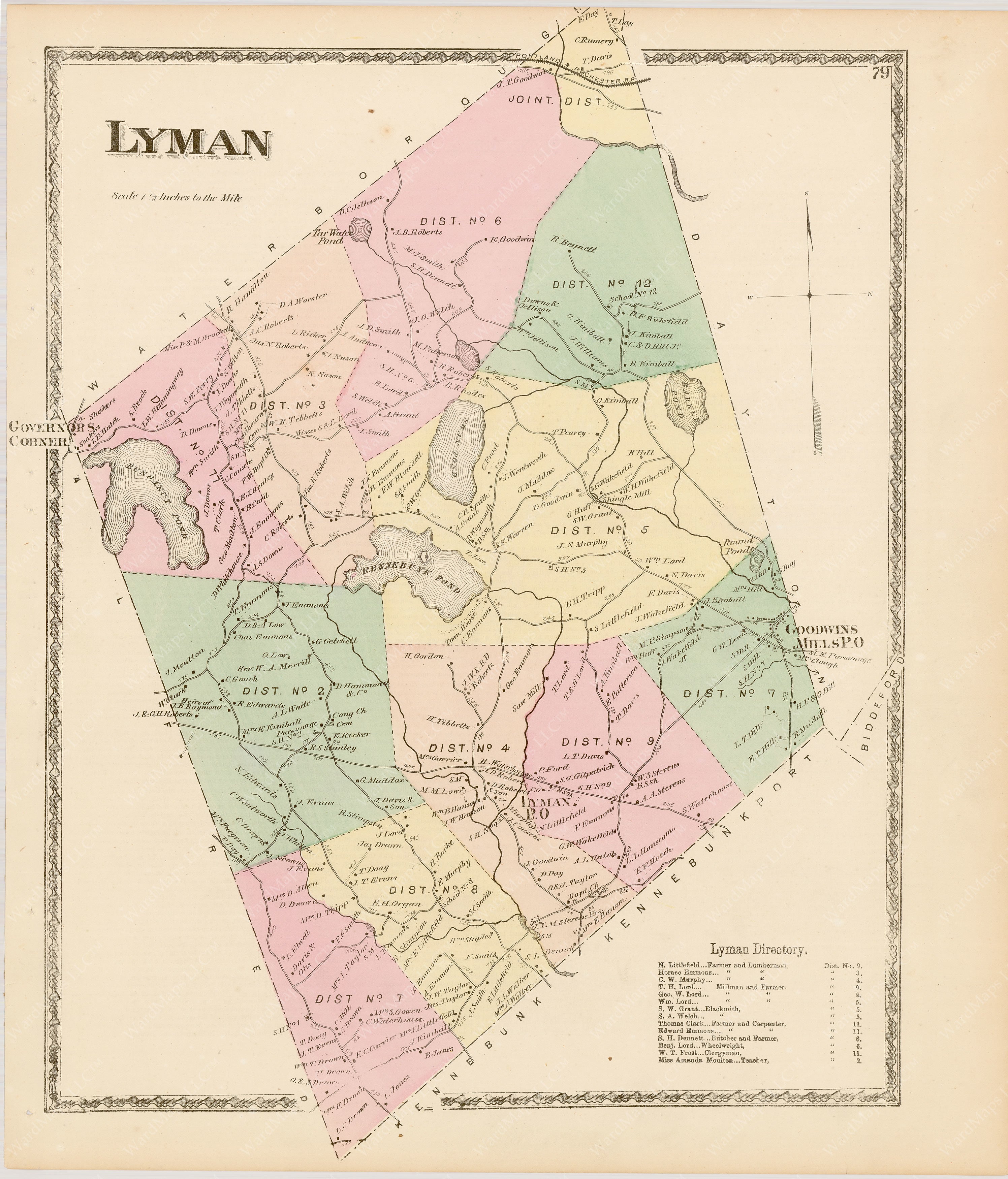 Lyman, Maine 1872 – WardMaps LLC