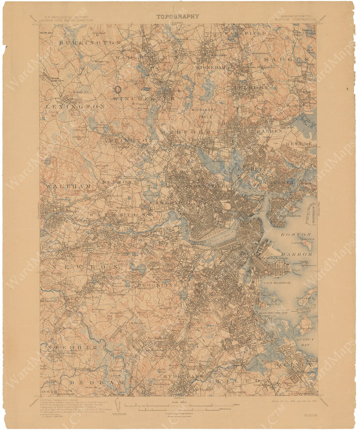 Boston, Massachusetts Topographic Maps – WardMaps LLC