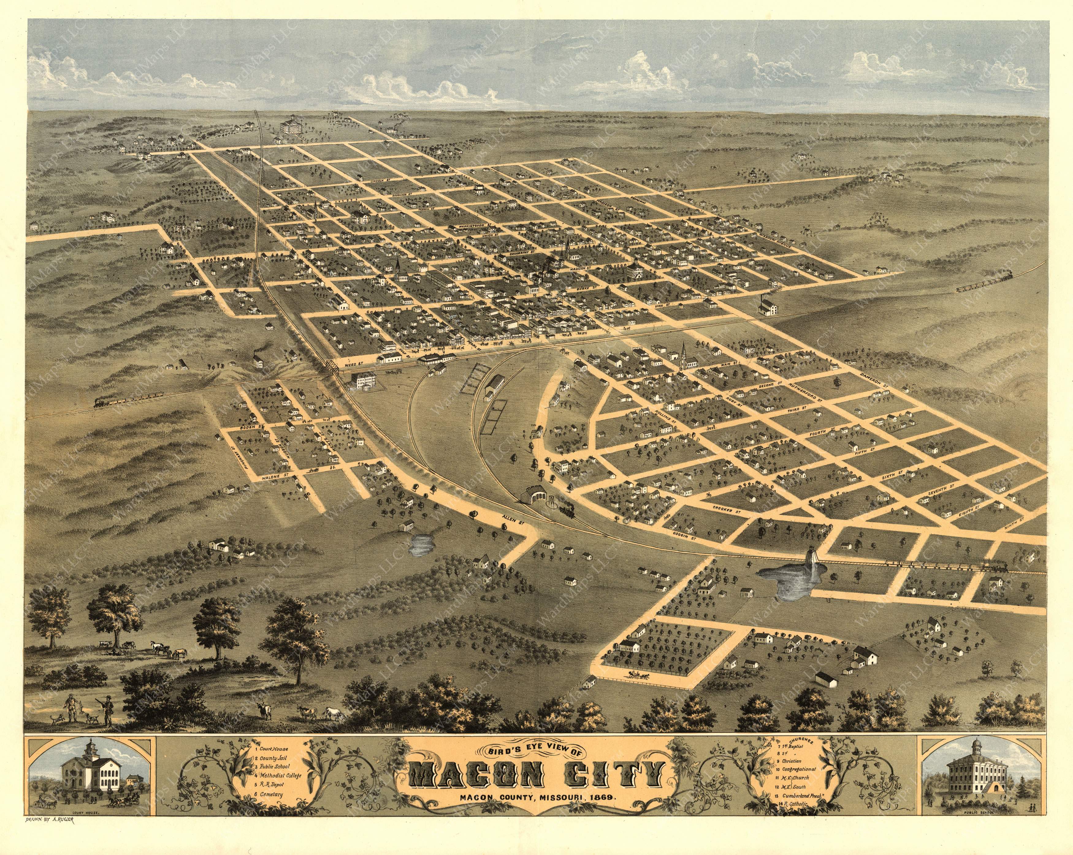 Macon, Missouri 1869 – WardMaps LLC