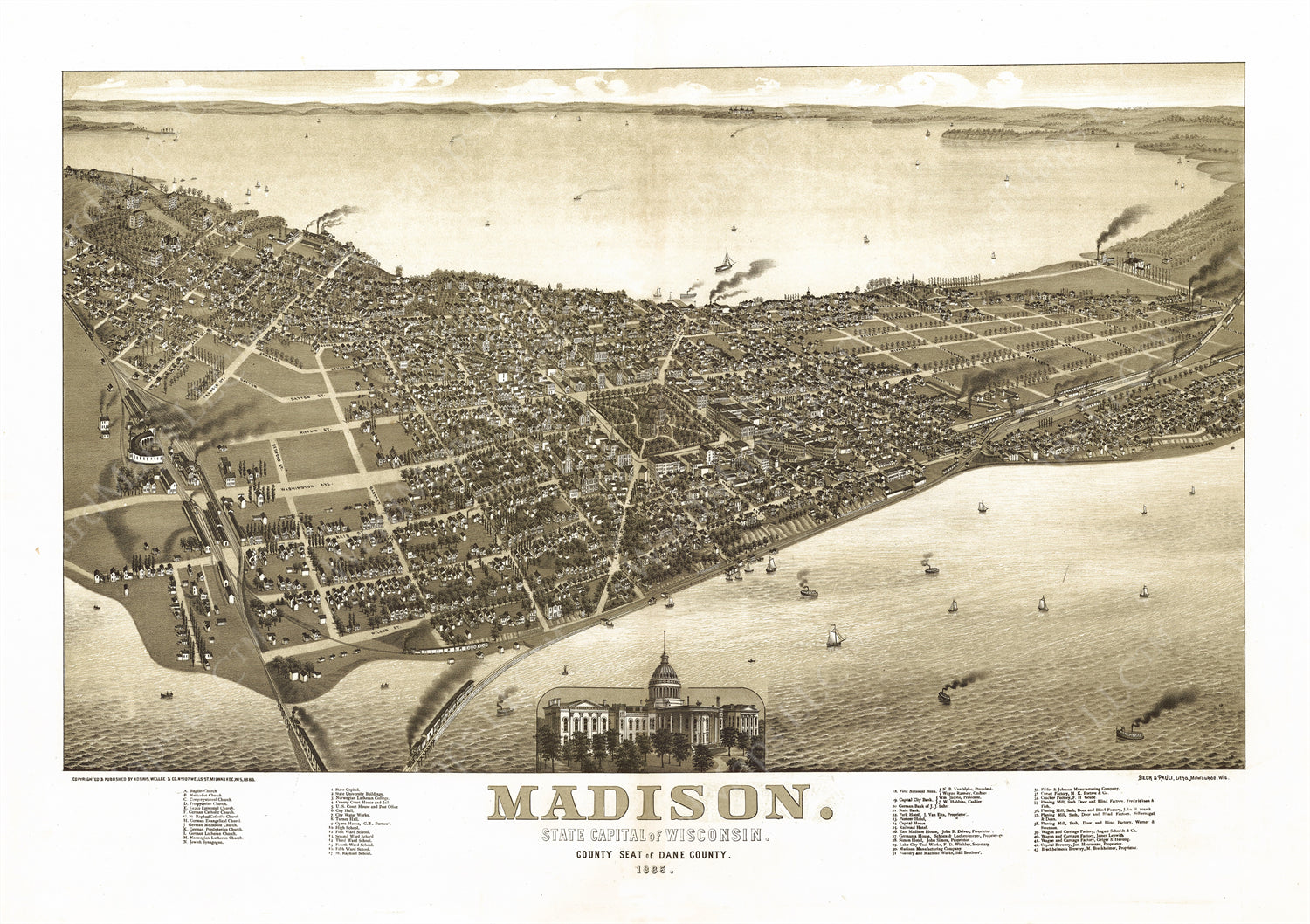 Madison, Wisconsin 1885 – WardMaps LLC