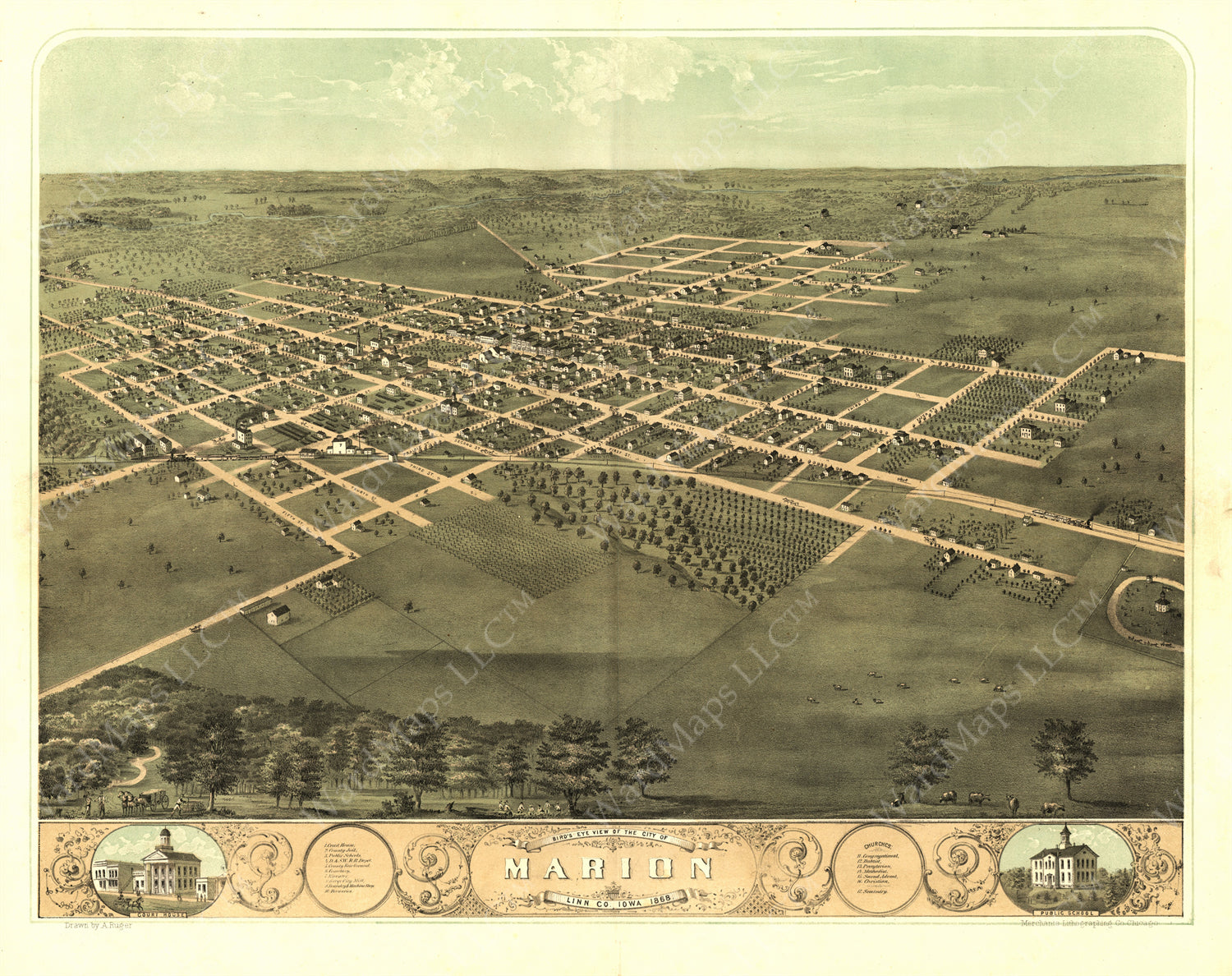 Marion, Iowa 1868 – WardMaps LLC