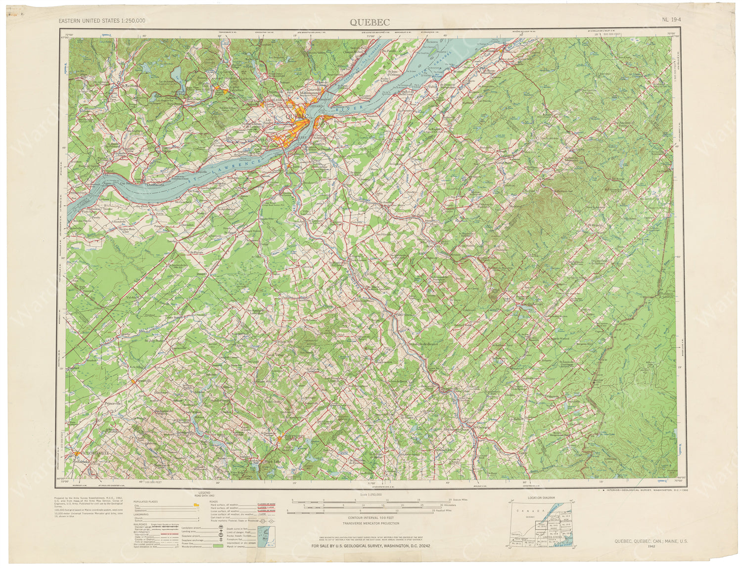 USGS Maine and Quebec: Quebec Sheet 1966 (2) – WardMaps LLC