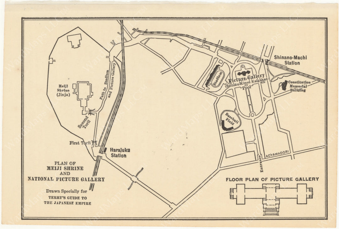 Tokyo, Japan 1933: Meiji Shrine and National Picture Gallery – WardMaps LLC