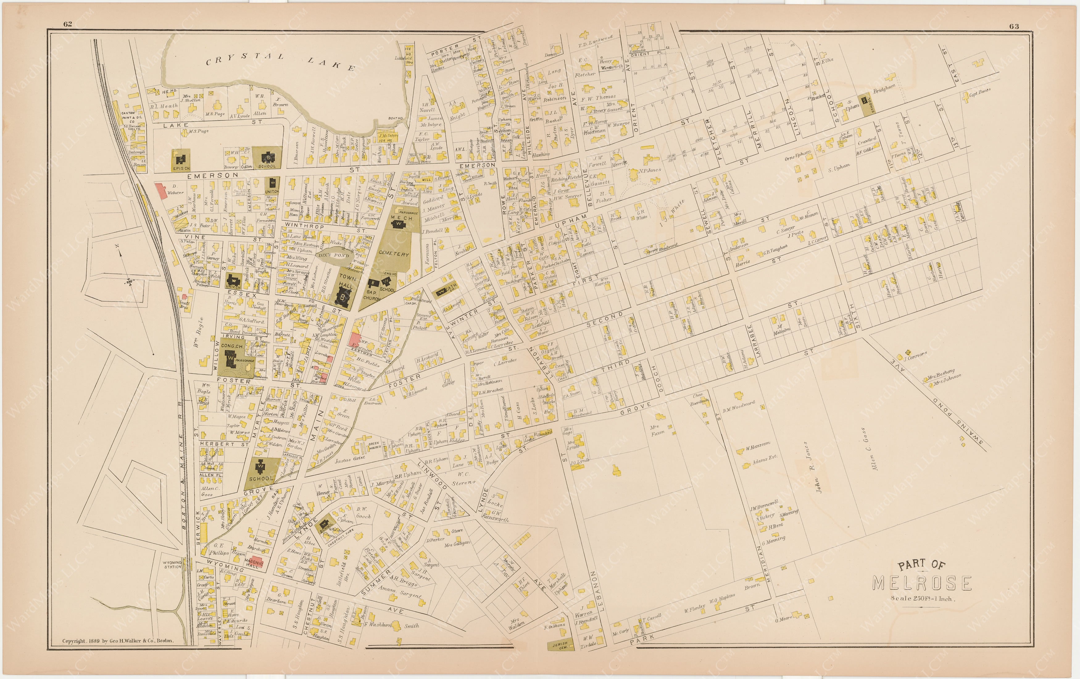 Melrose, Massachusetts 1889 – WardMaps LLC