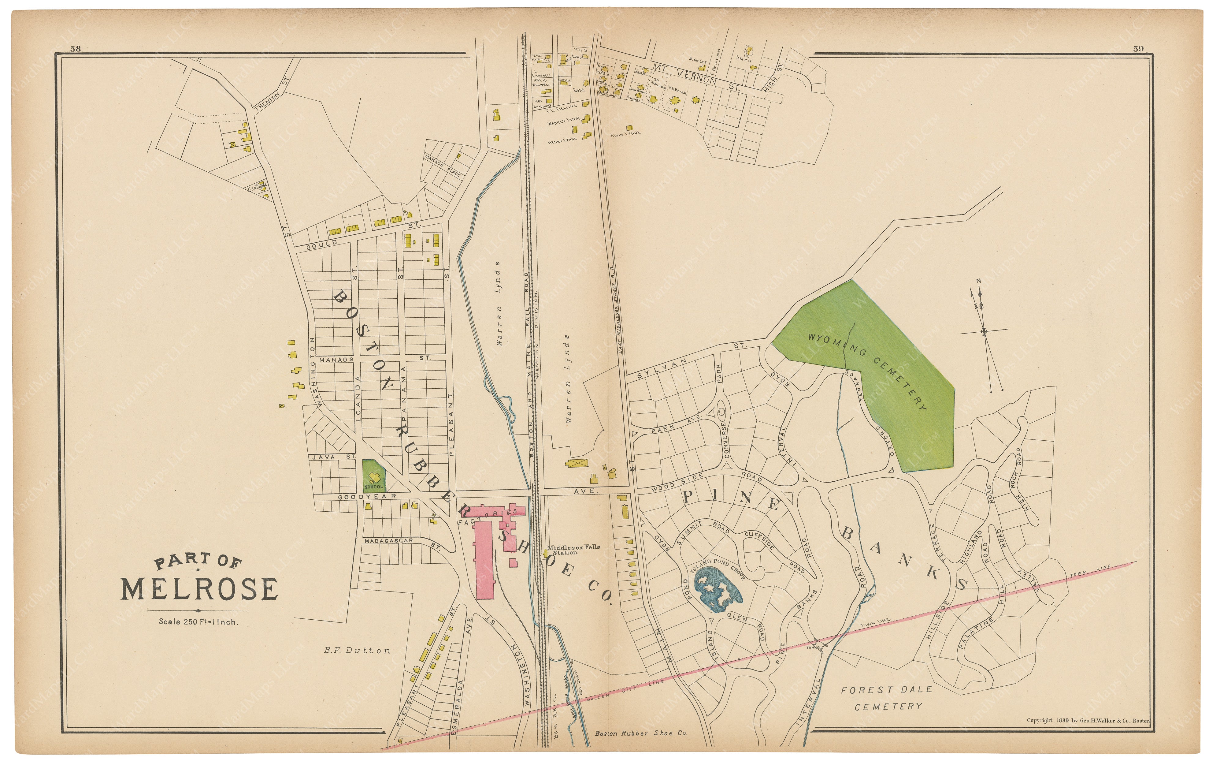 Melrose, Massachusetts 1889 – WardMaps LLC